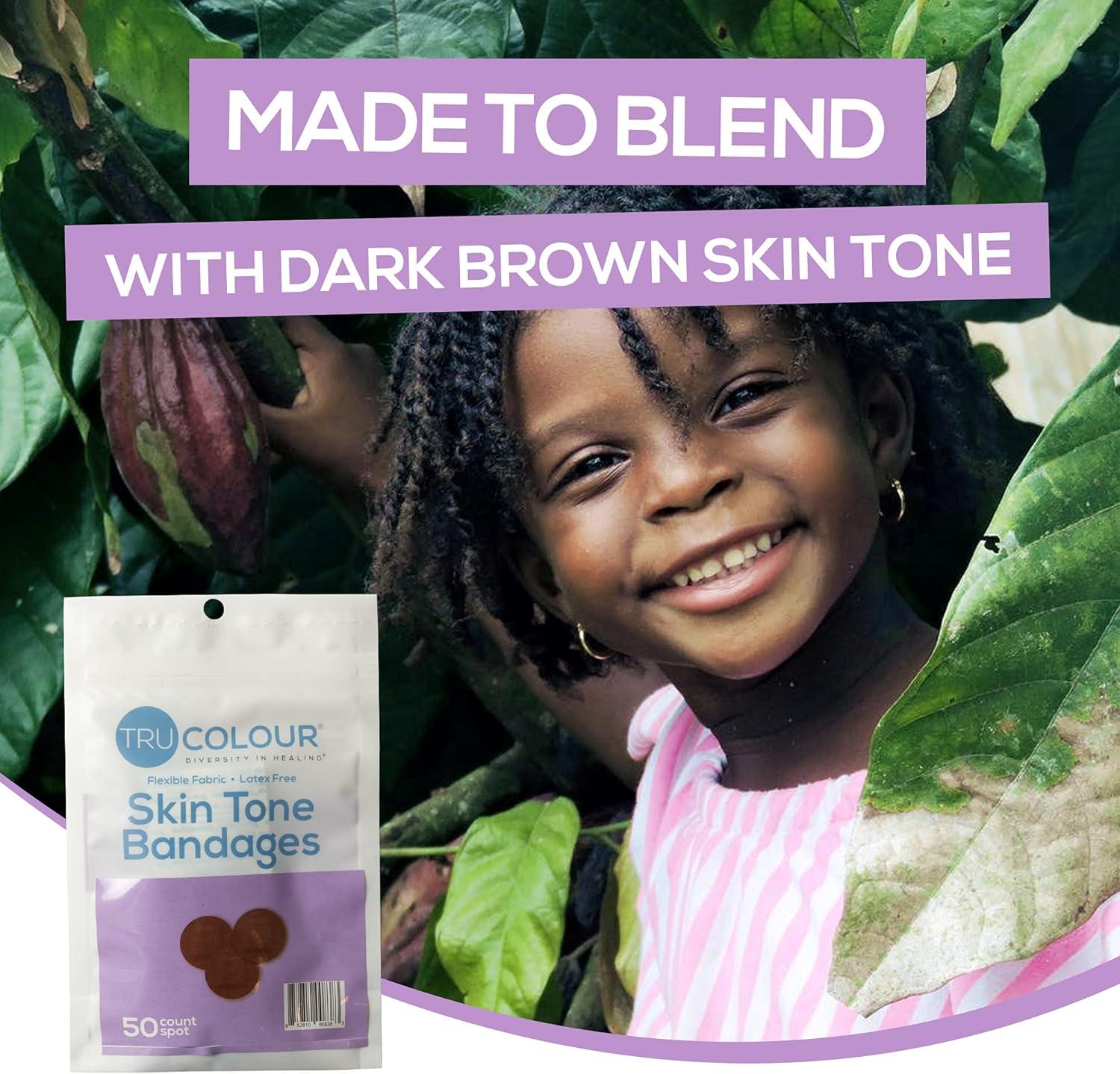 Tru Colour Spot Bandages - Dark Brown Skin Tone Flexible Fabric ...