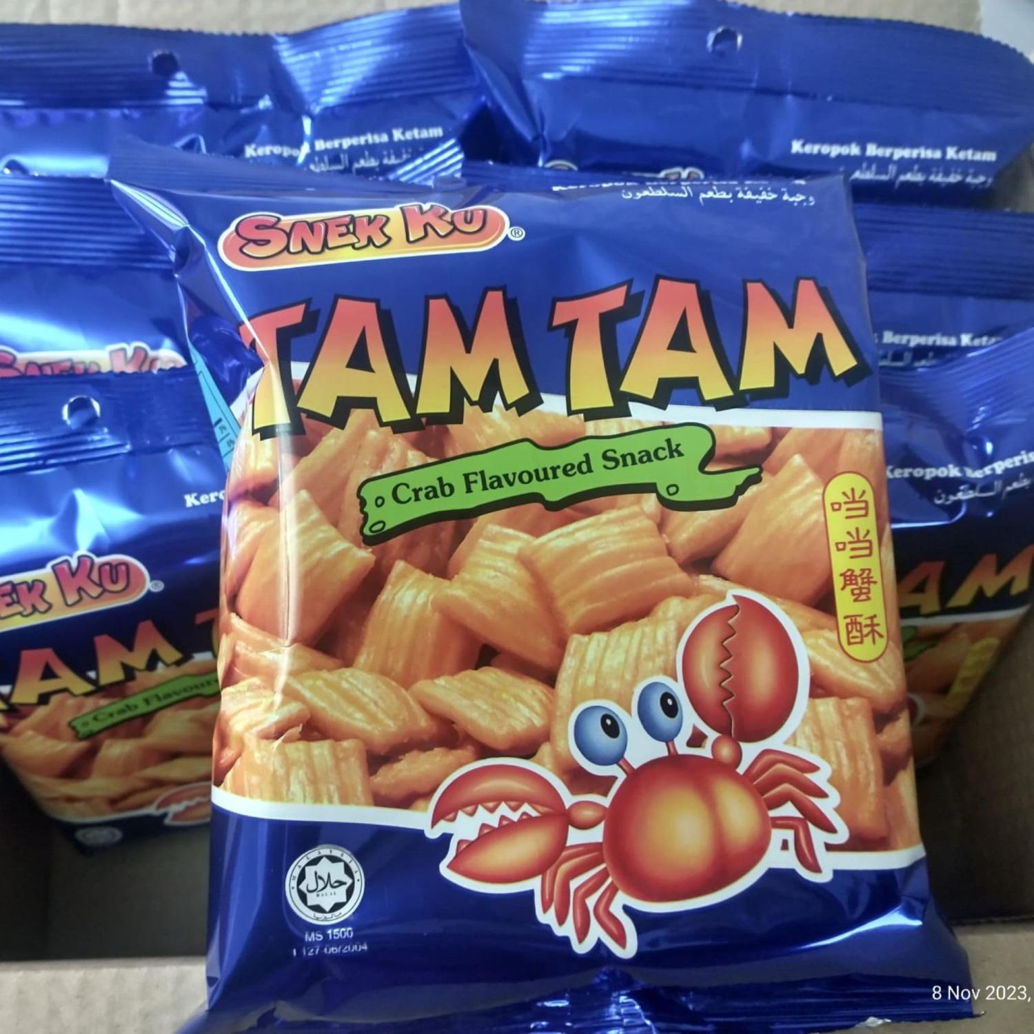 Snek Ku Tam Tam Crab Flavoured Snack Snek Berperisa Ketam Pack of 7 ...