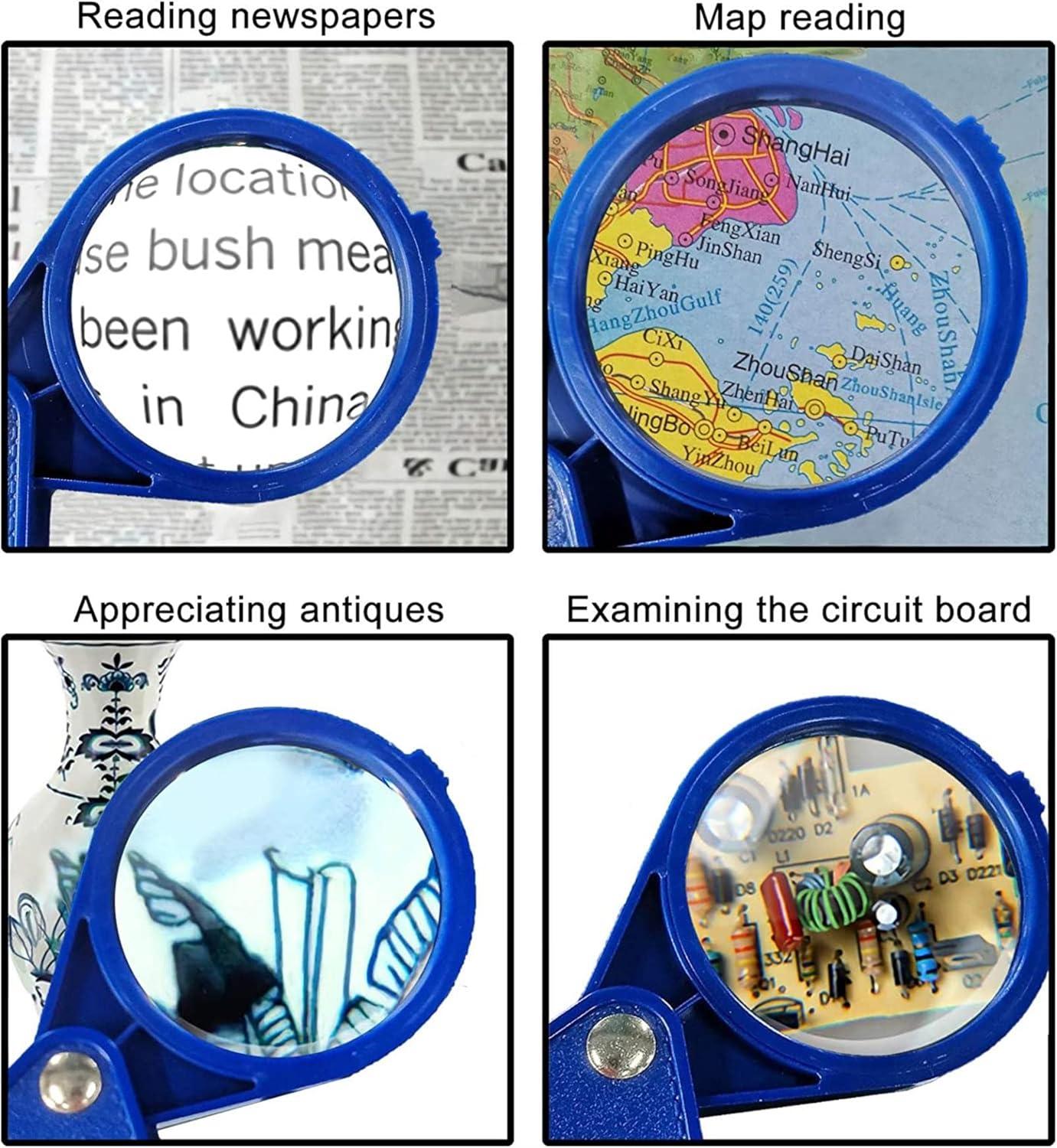 Reading Magnifying Glasses - Folding Pocket Magnifier with Rotating ...