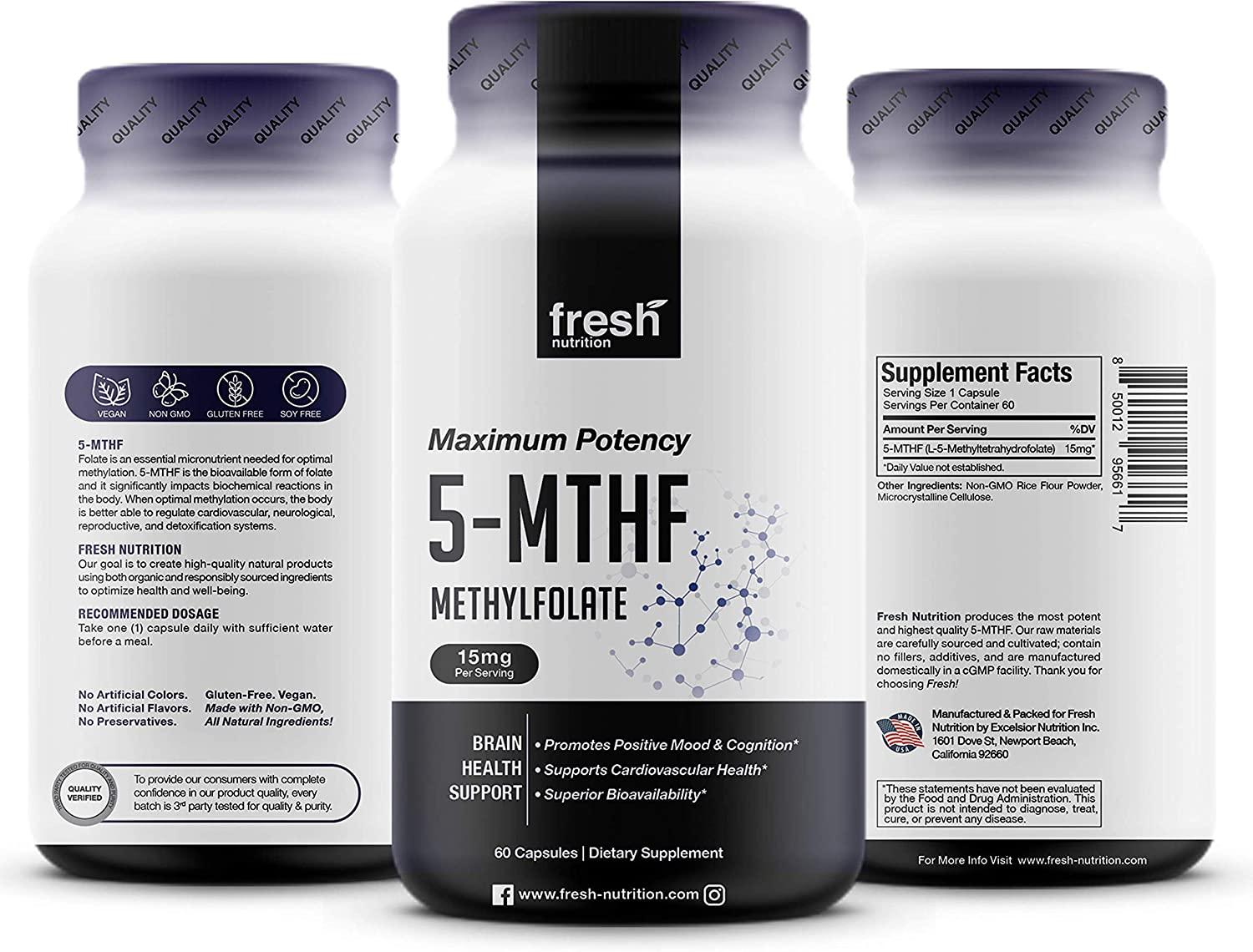 L Methylfolate 15mg | DNA Verified for Maximum Potency | Superior ...