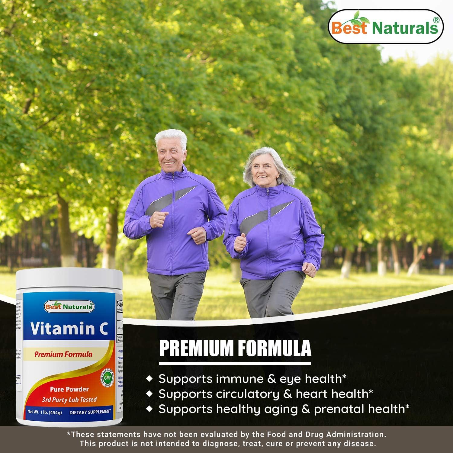 Best Naturals 100% Pure Vitamin C Powder 1 lb (454g) | Ascorbic Acid ...