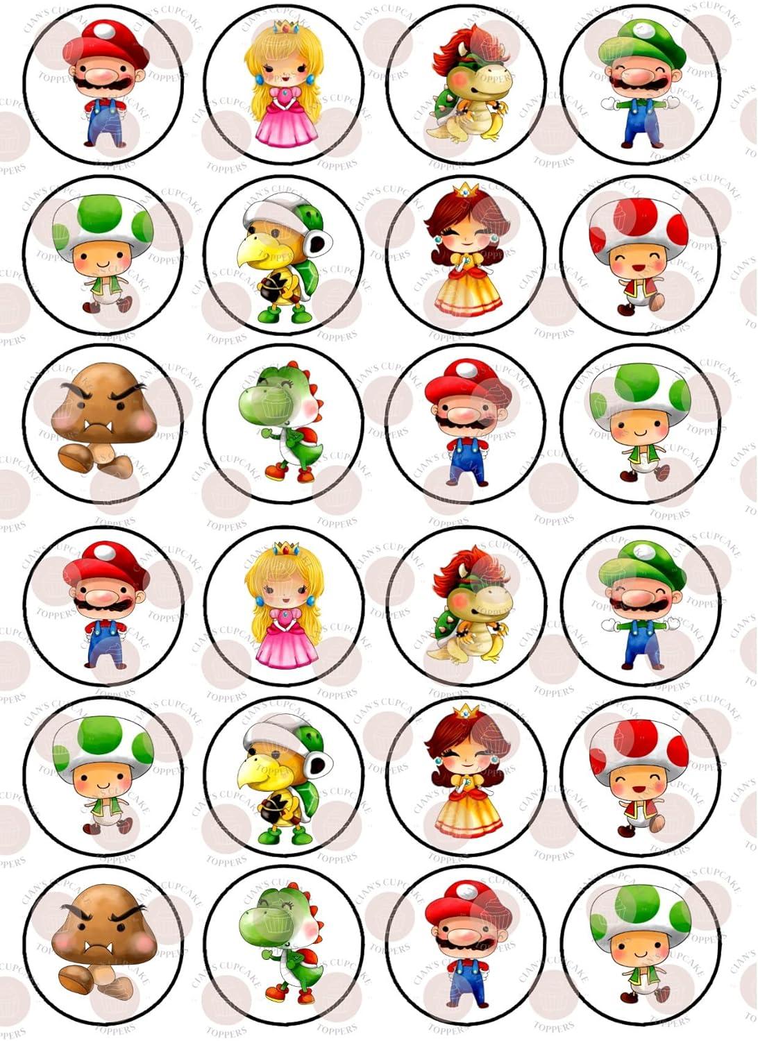 24 Super Plumber Theme Edible Premium Thickness SWEETENED Vanilla Wafer ...