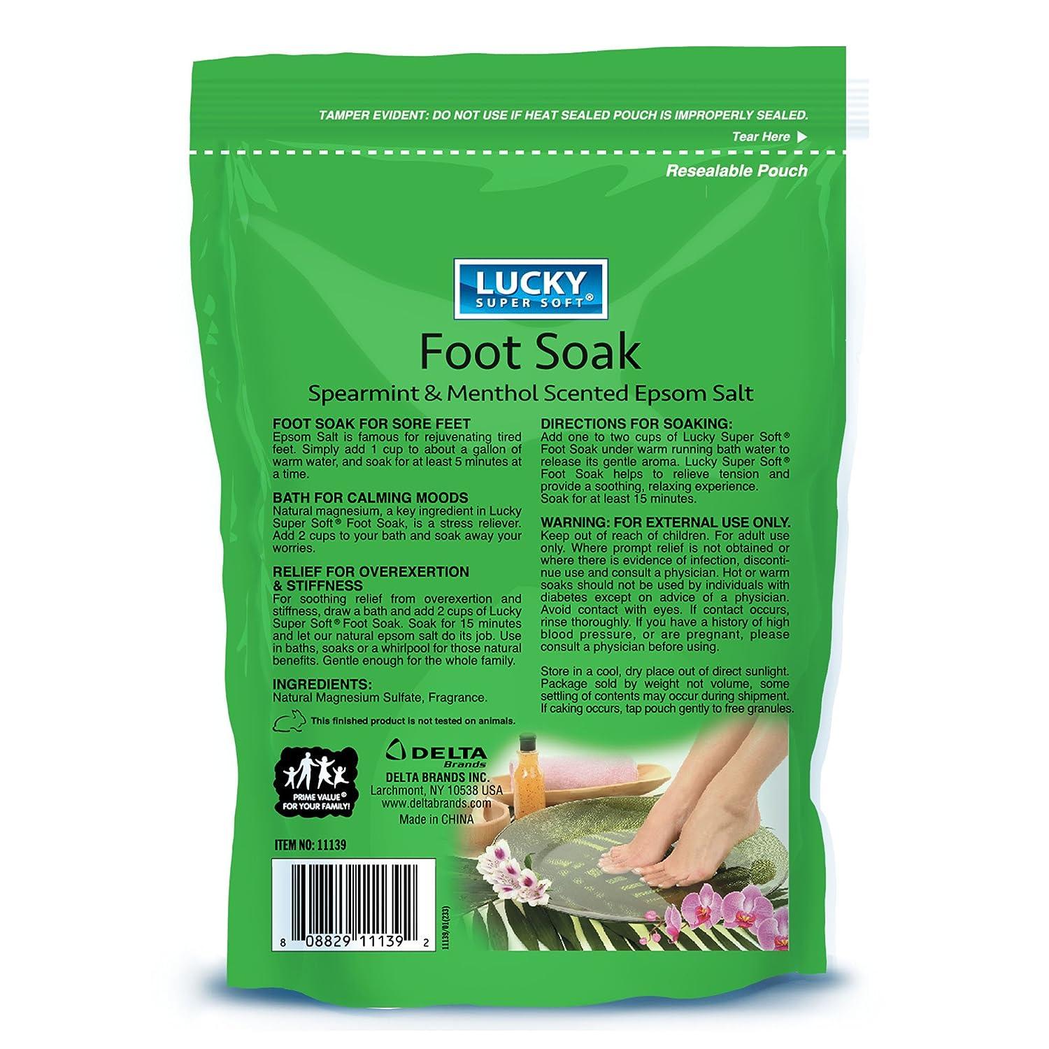Lucky Super Soft Foot Soak Spearmint & Menthol Epsom Salt 19.2oz ...