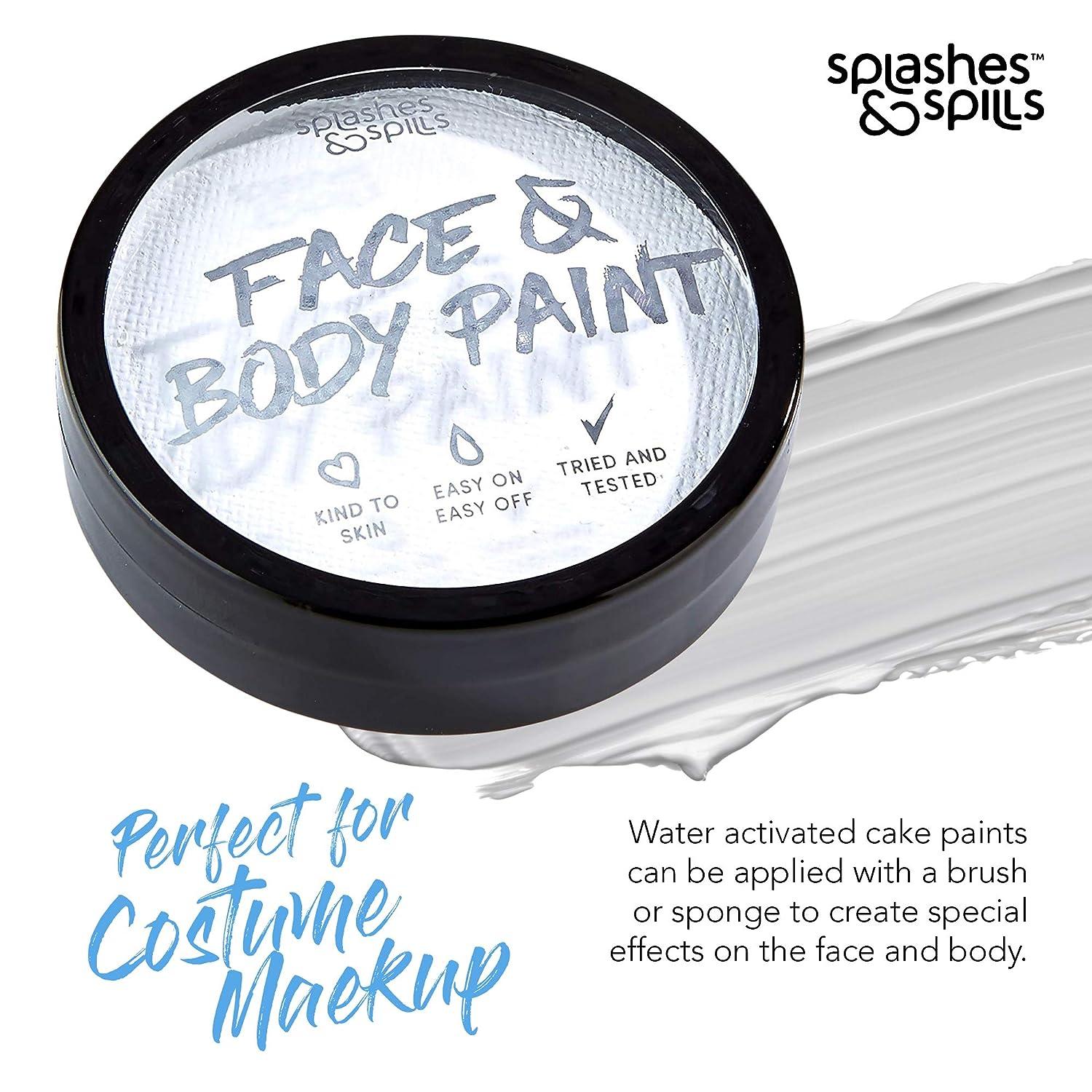 Water Activated White SFX Face and Body Paint 18g Cake Tub by Splashes ...