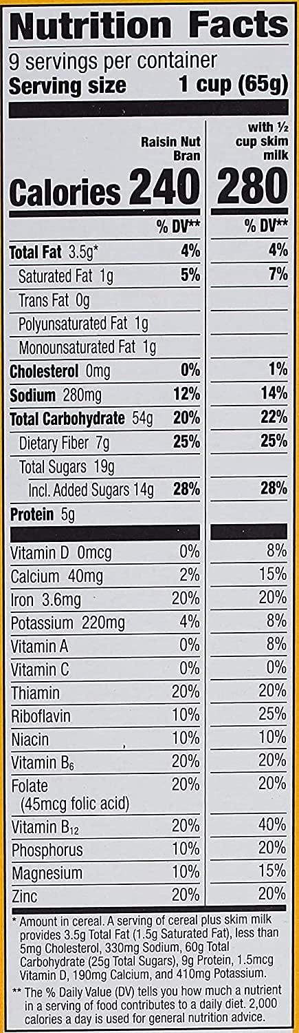 Raisin Nut Bran Cereal 20 8 Oz Delicious And Nutritious Breakfast