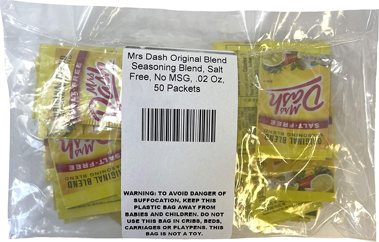 Mrs. Dash Original Blend Seasoning Blend, Salt Free, No MSG, .02 Oz, 50 ...