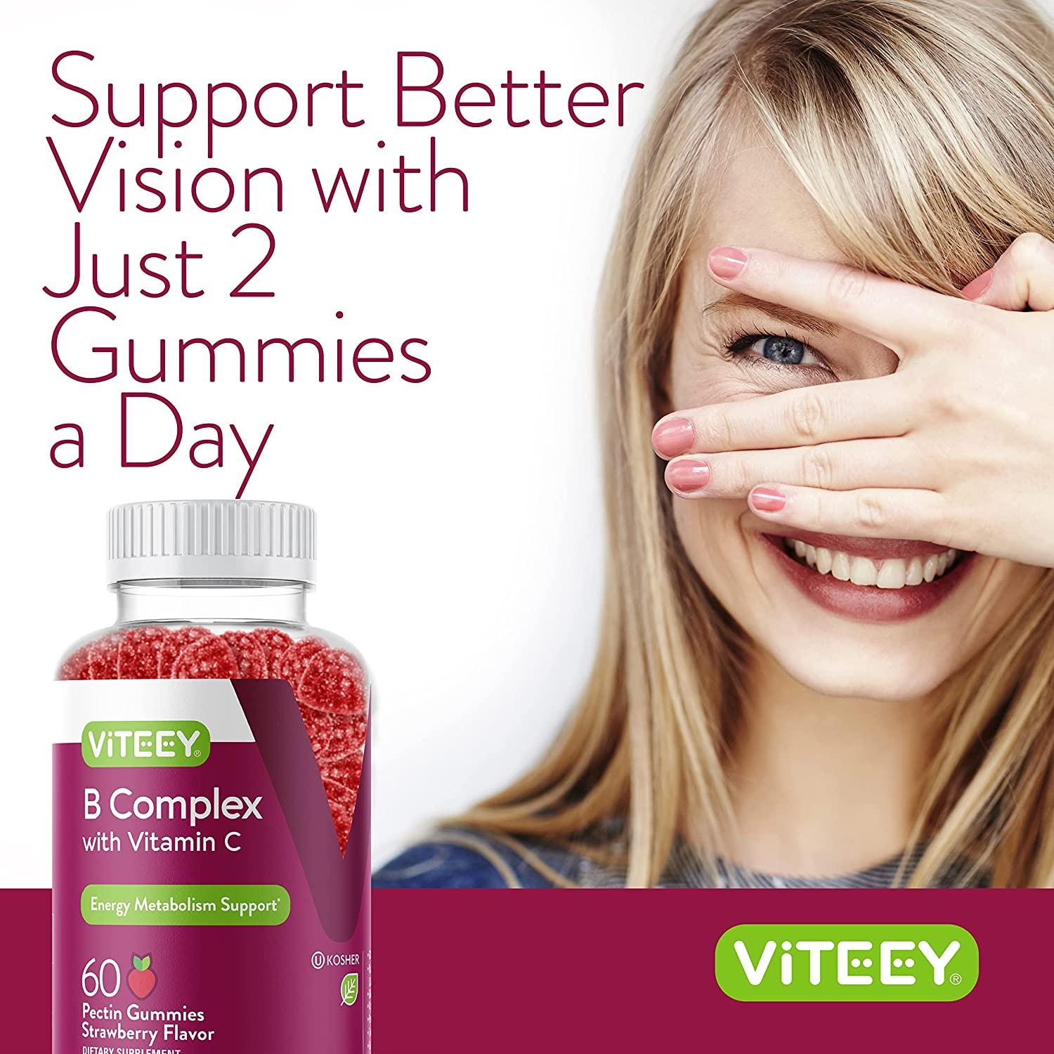 Vitamin B Complex Gummies with Vitamin C, B6, B12, Niacinamide, Folic ...