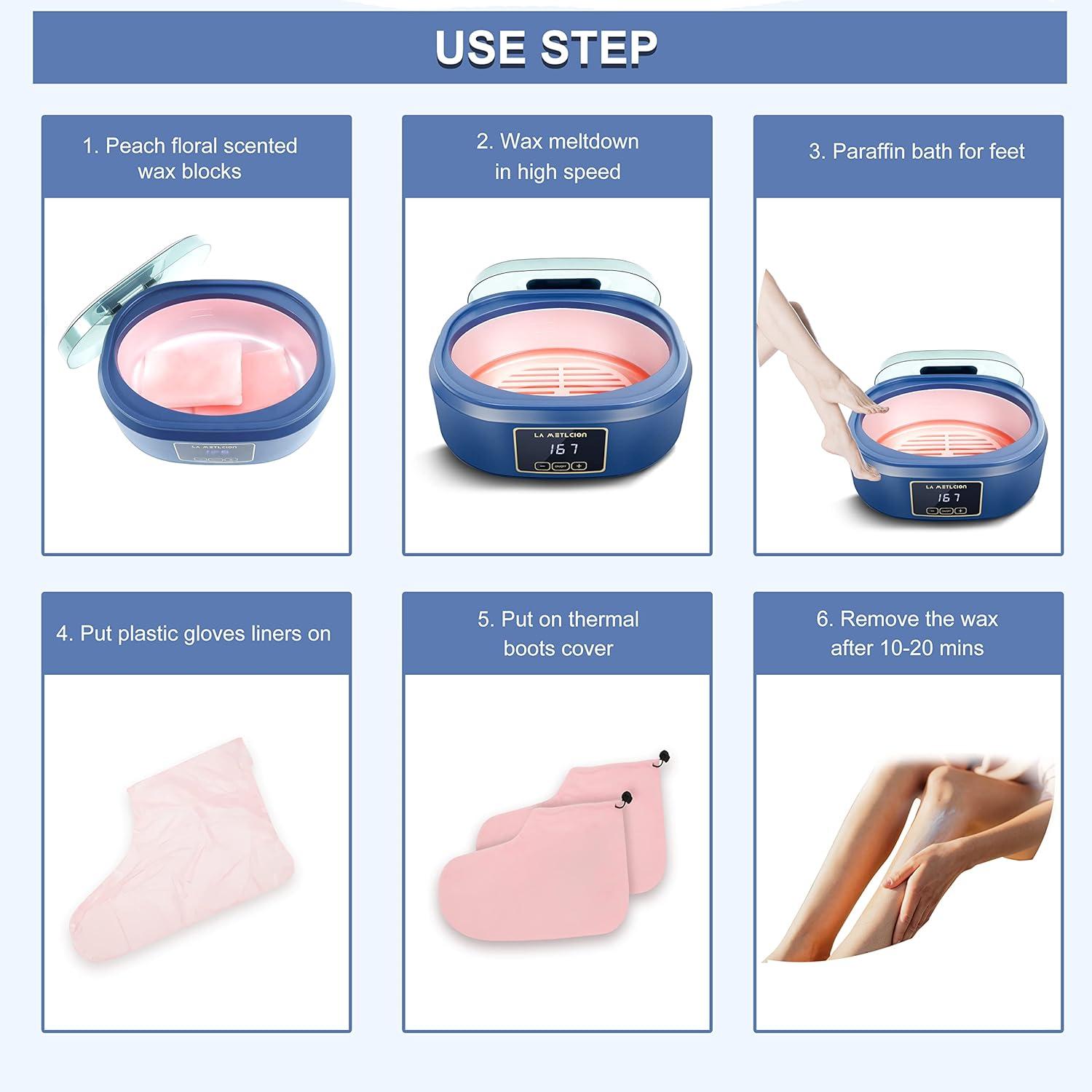 La Metlcion Parafin Wax Machine with Peach Wax - 8 Refills, 4L Paraffin ...