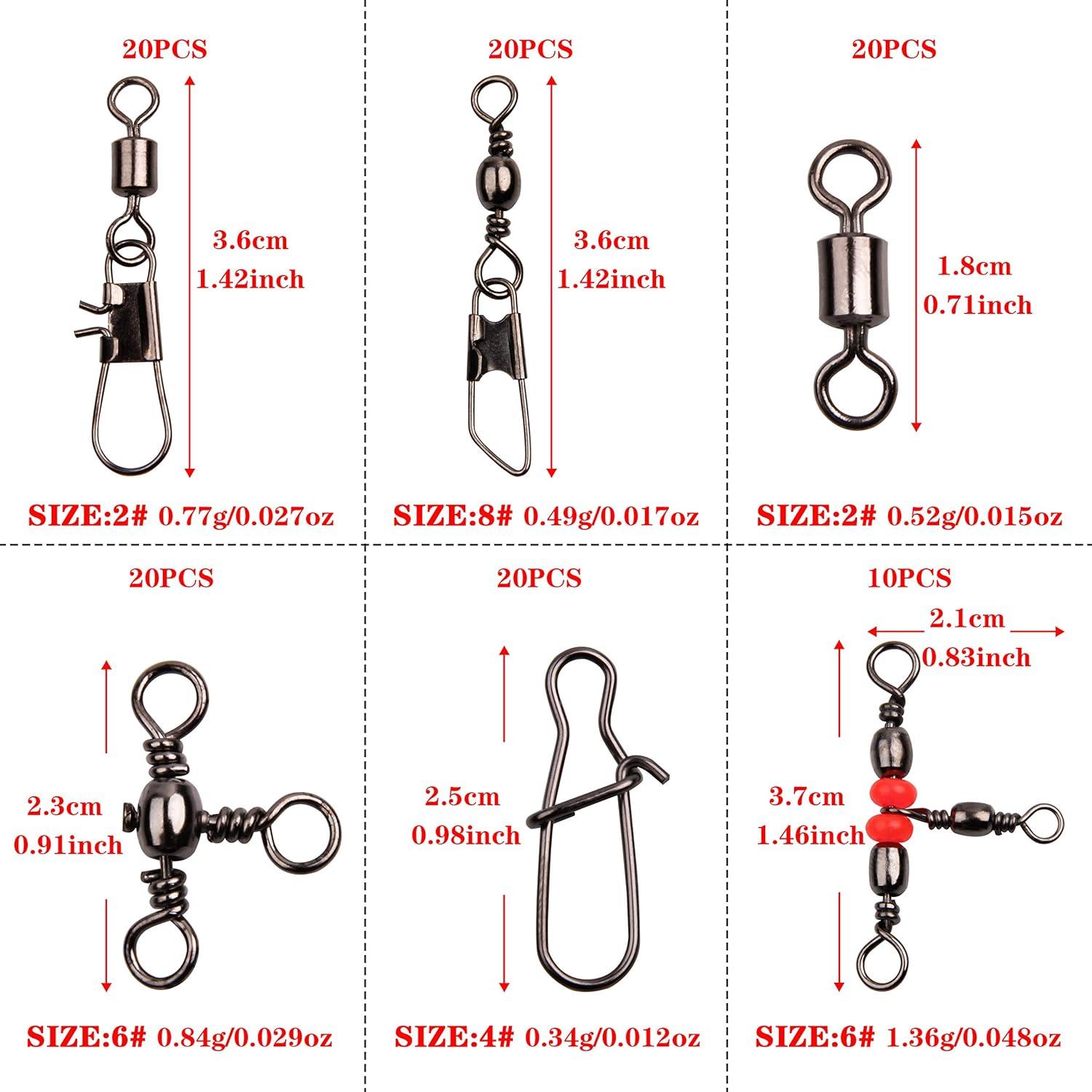 Shaddock 140-Piece Fishing Wibel Kit | Ball Bearing & Barrel Snaps ...