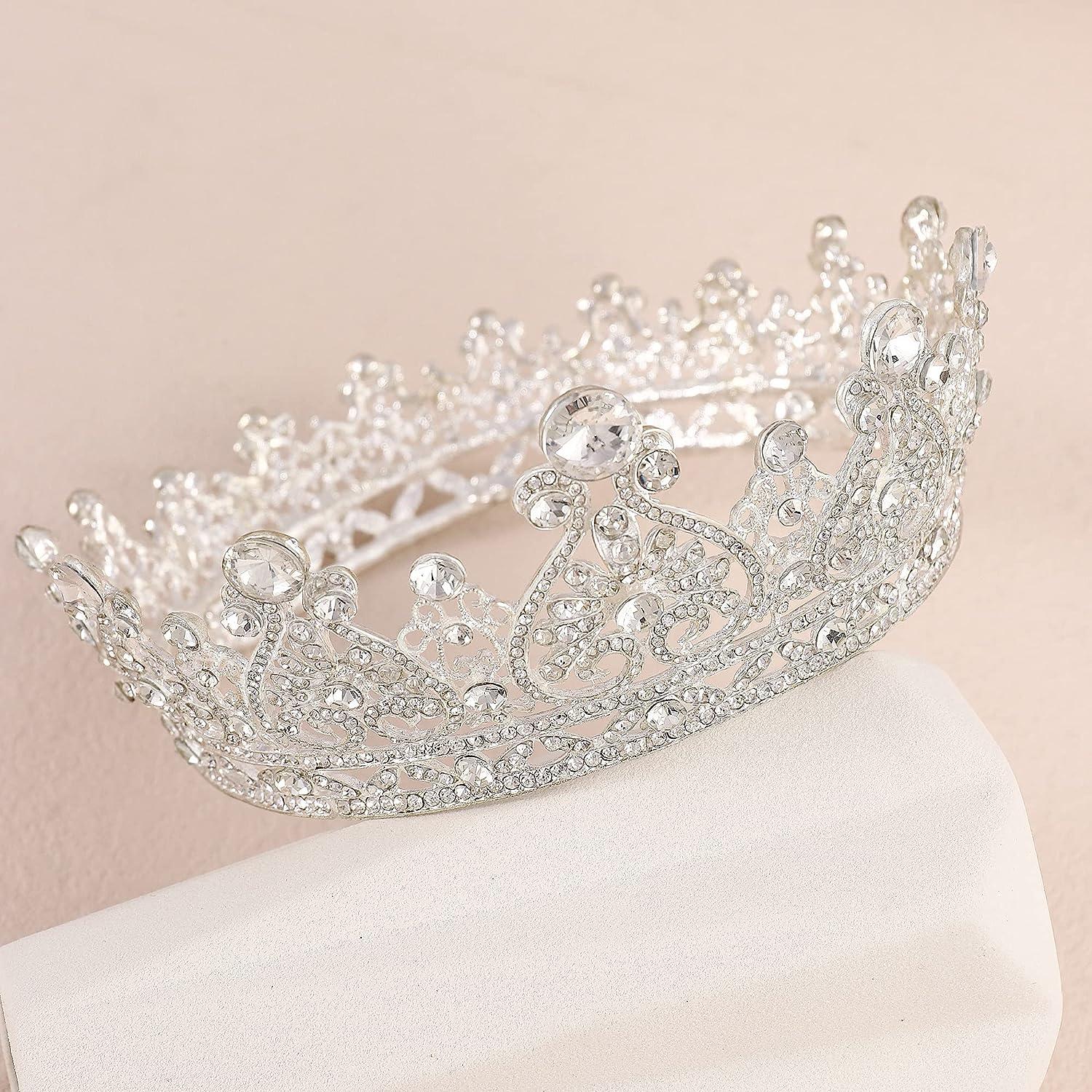 Silver Crystal Queen Crown for Women and Girls - Perfect for Pageants ...
