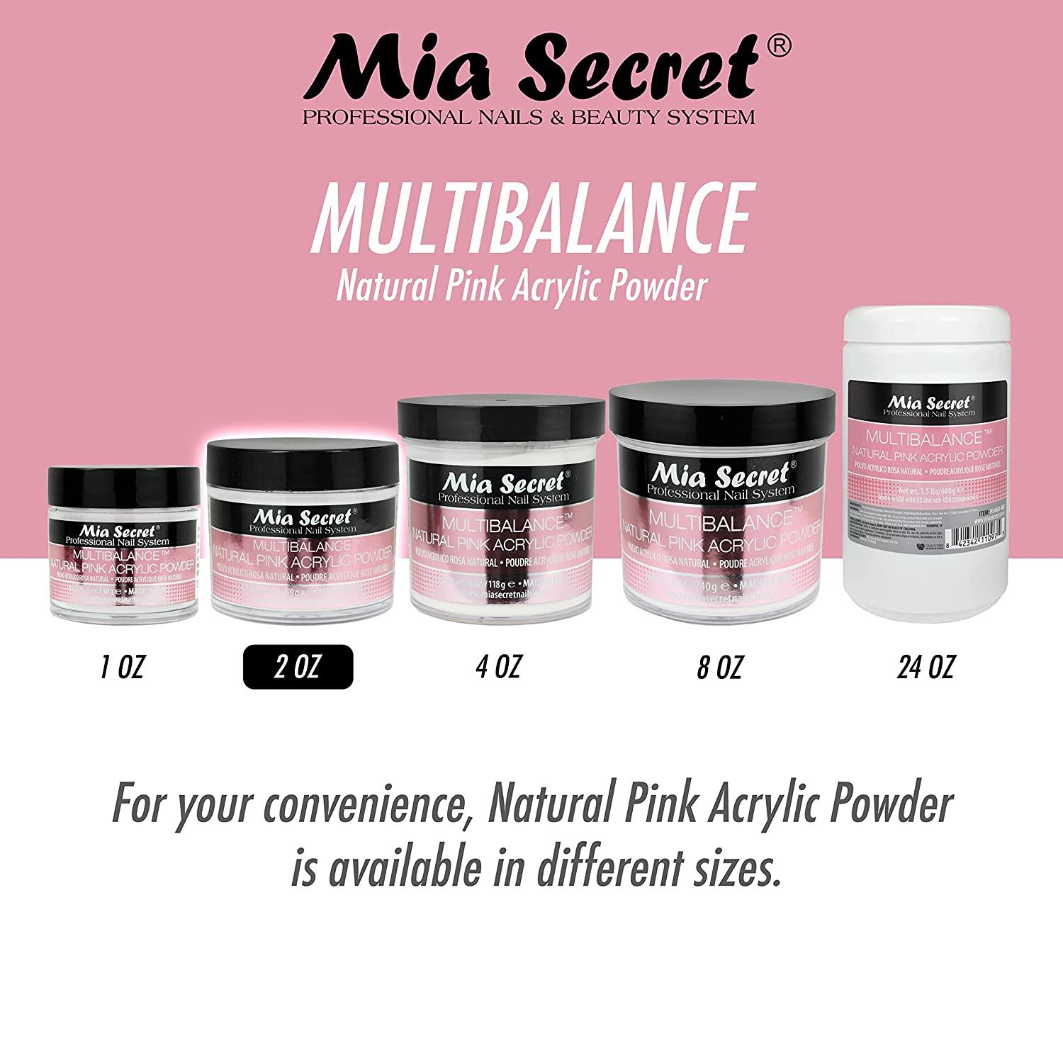 Mia Secret Natural Pink Acrylic Powder 2 Oz - Professional Grade Nail ...