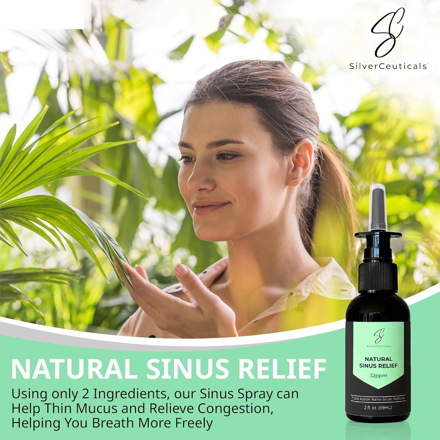 Sinus Relief Spray with Colloidal Silver - Natural Allergy & Congestion ...