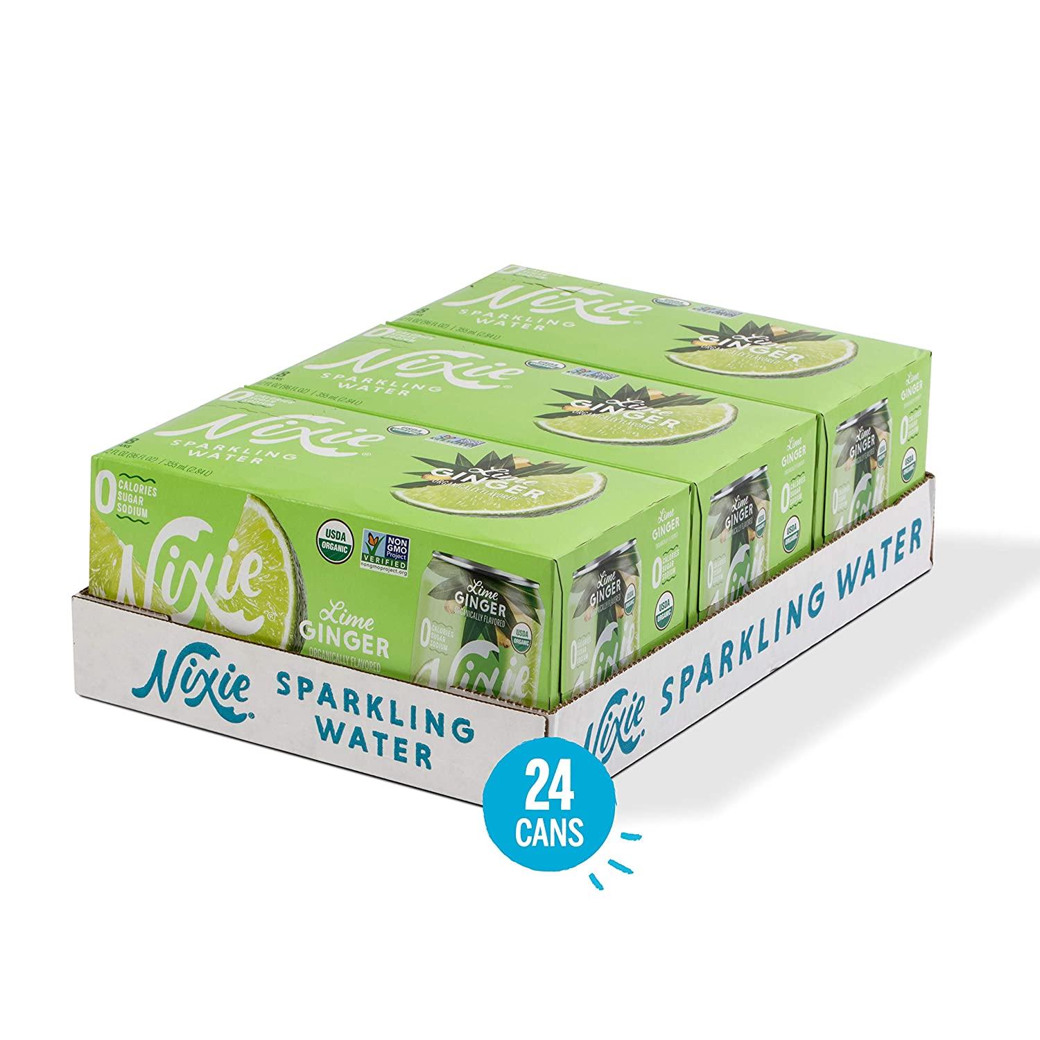 Nixie Sparkling Water Lime Ginger 12 fl oz Cans 24 Pack - Organic, Non ...