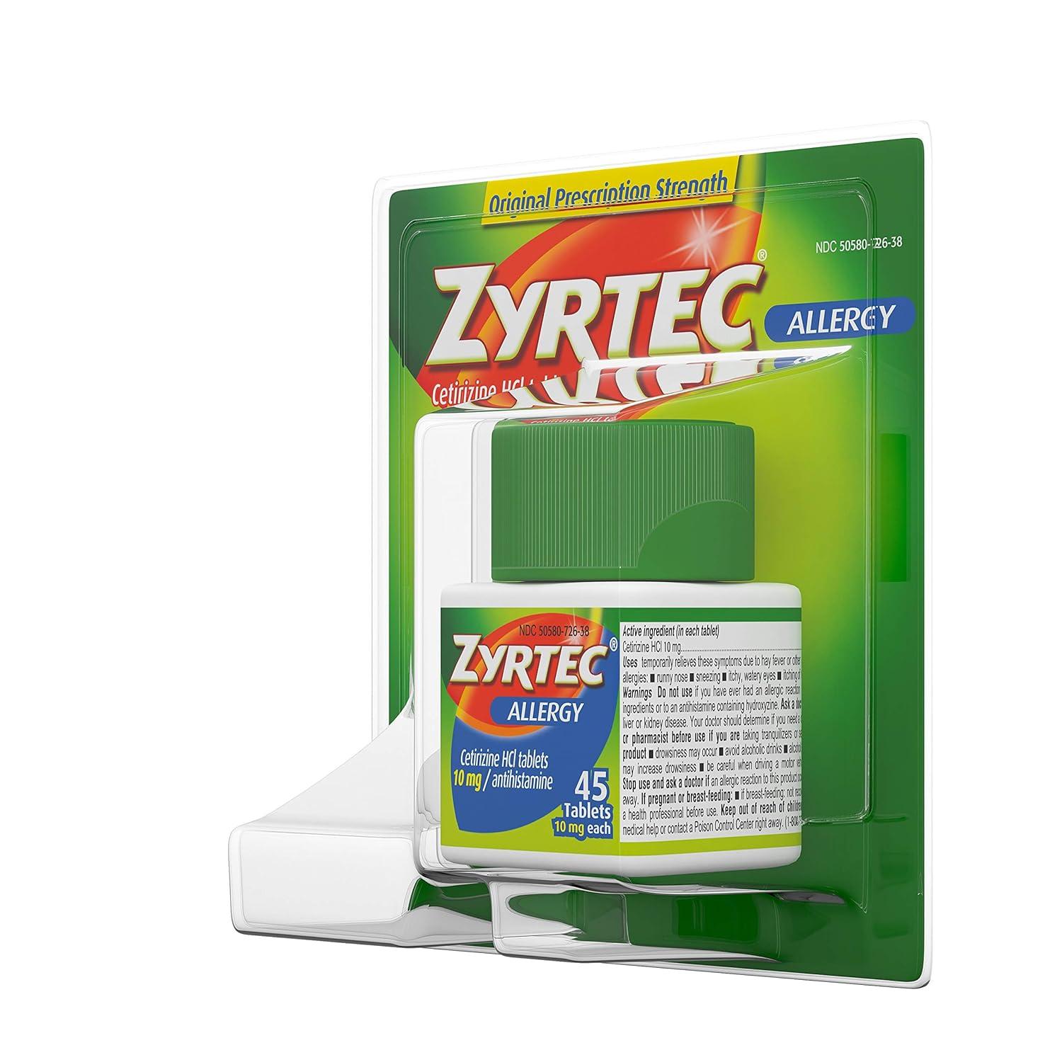 Zyrtec 24-Hour Allergy Relief - 45 Tablets | Buy Now with Express ...