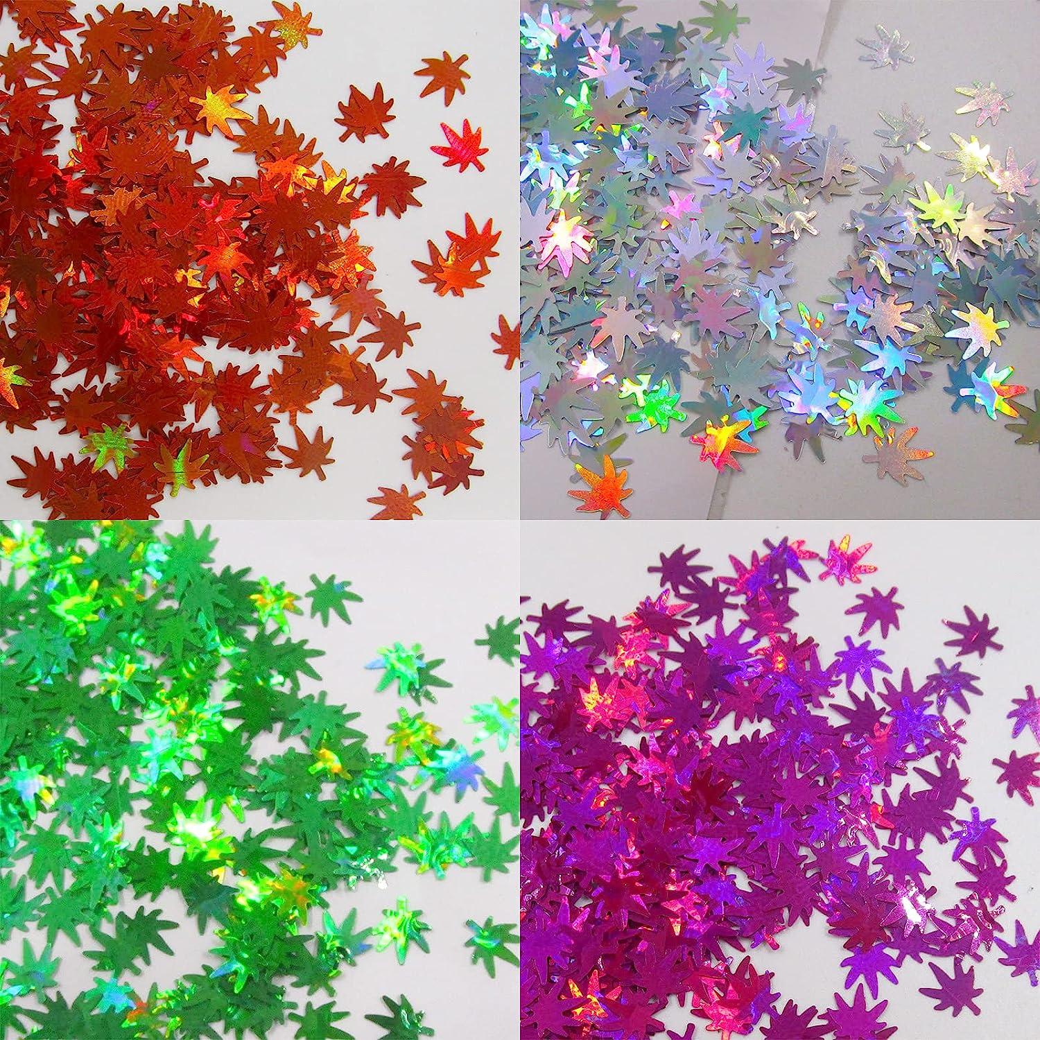 Lifextol 4Pack 40g Weed Leaf Chunky Glitter Flakes - Holographic Pot ...