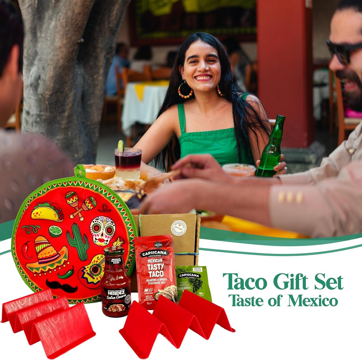 Taco Gift Set: Salsa Spices, Holder, Tortilla Warmer | Perfect Present ...