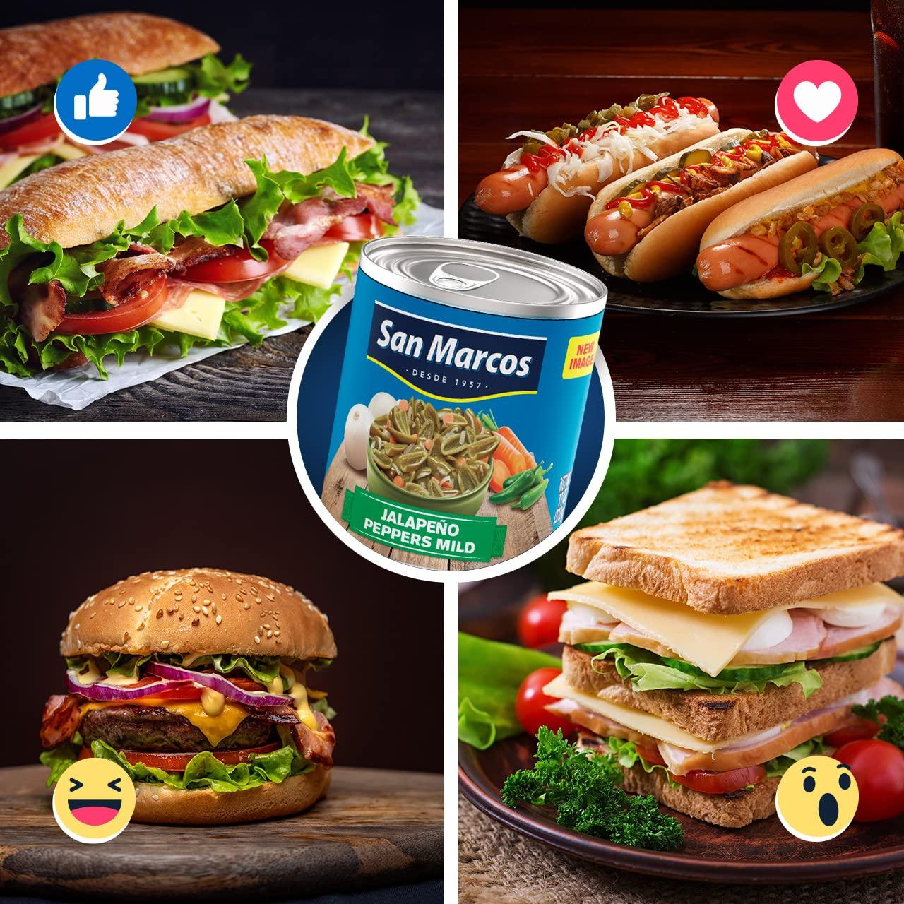 San Marcos Whole Jalapenos 6 lb - Handpicked 97 oz Peppers (Pack of 1 ...