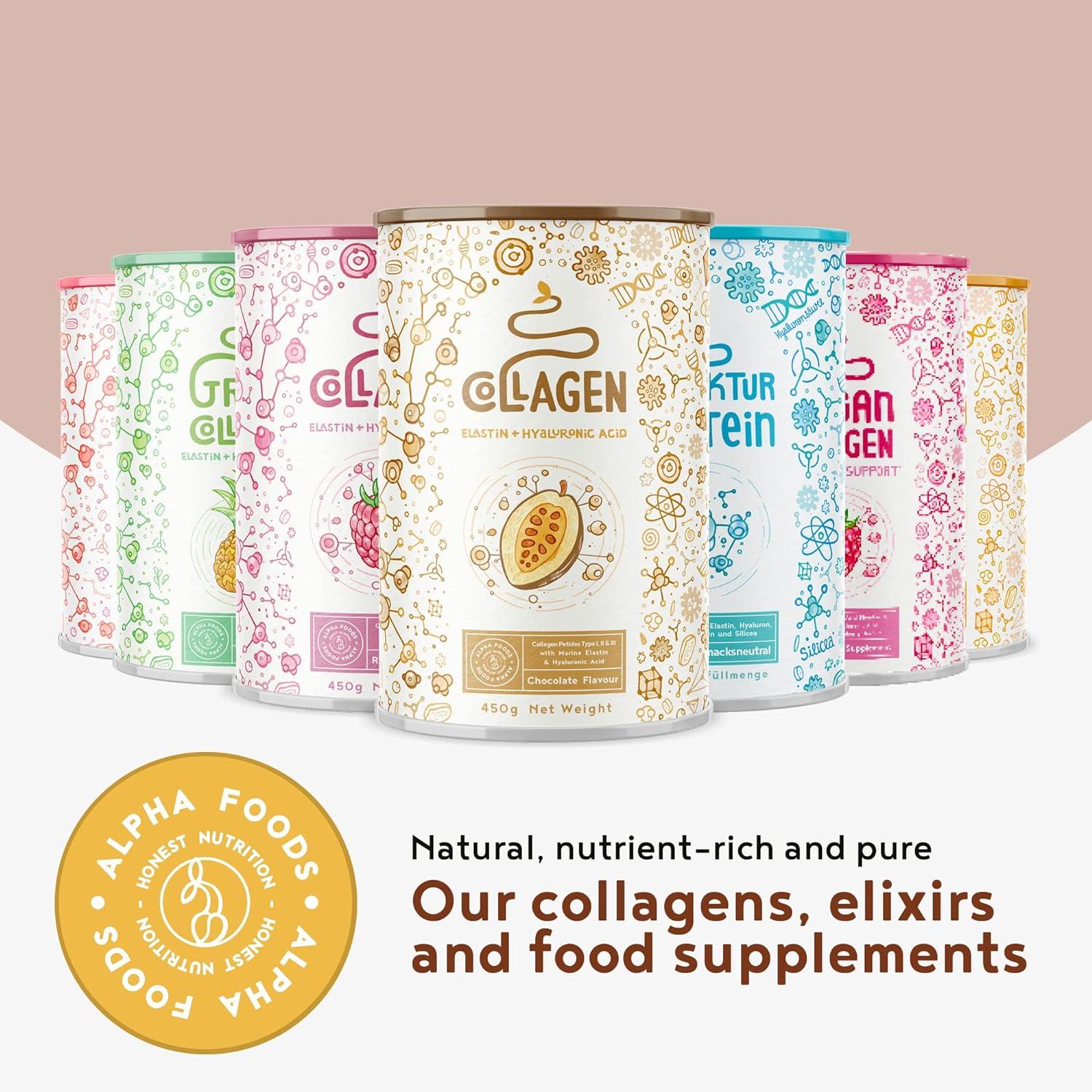 Alpha Foods Chocolate Collagen Powder with Hyaluronic Acid 450g - Amino ...