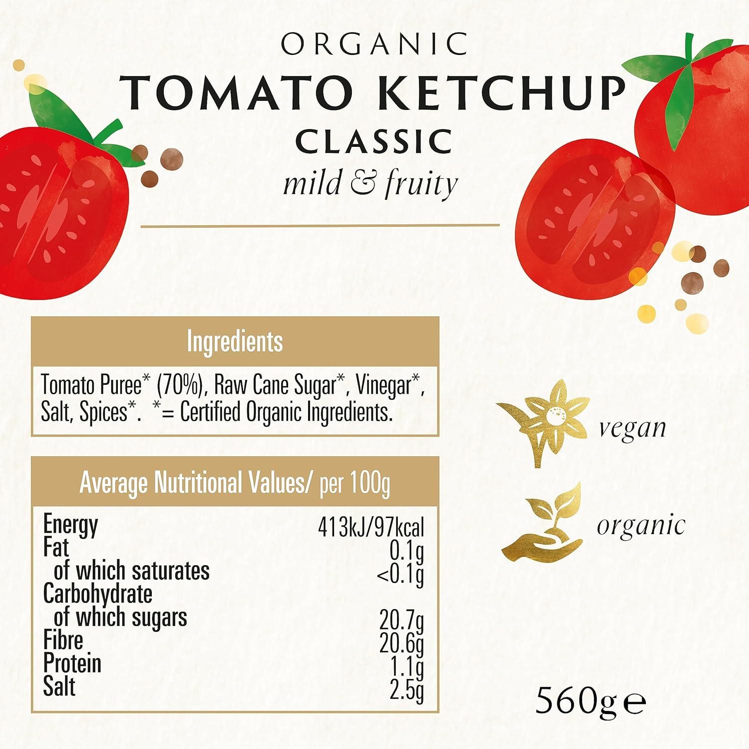 Biona Classic Tomato Ketchup 560g Squeezy Bottle - Organic Condiment ...
