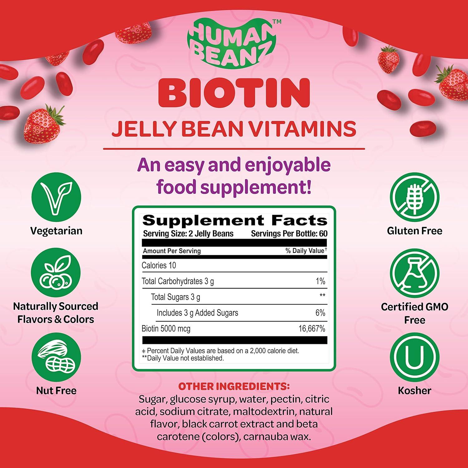 Human Beanz Jelly Bean Gummy Vitamins Bundle Biotin Extra Strength ...