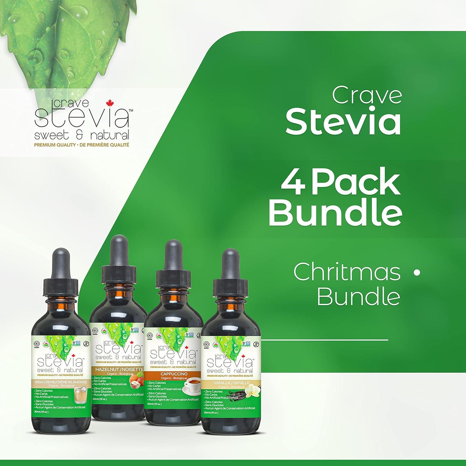 Stevia Liquid Drops Coffee Classics Bundle - 4 Flavours (Vanilla Irish ...