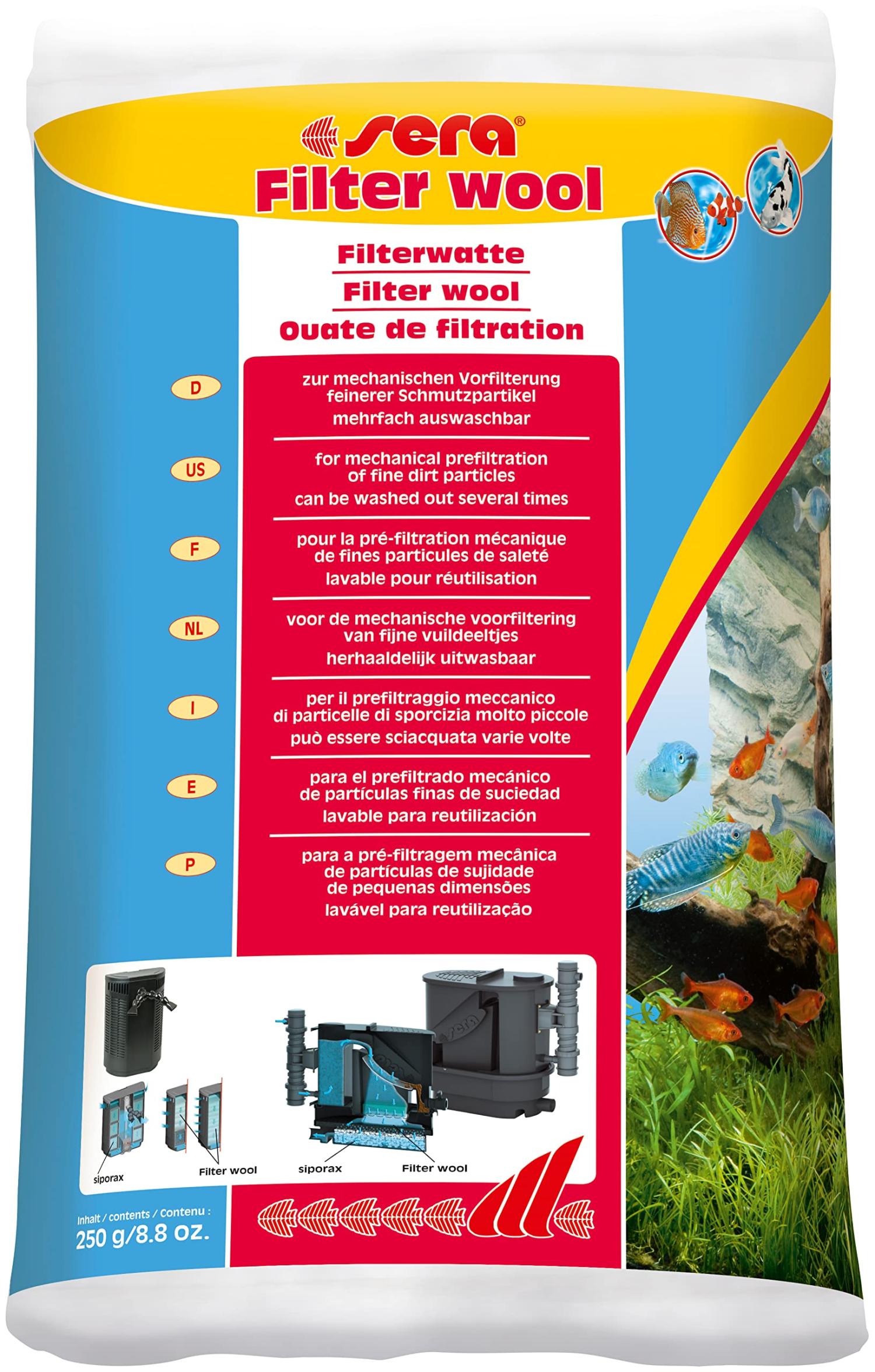 Buy Sera Filter Wool 250g - Optimal Mechanical Pre-Filtering for Fine ...