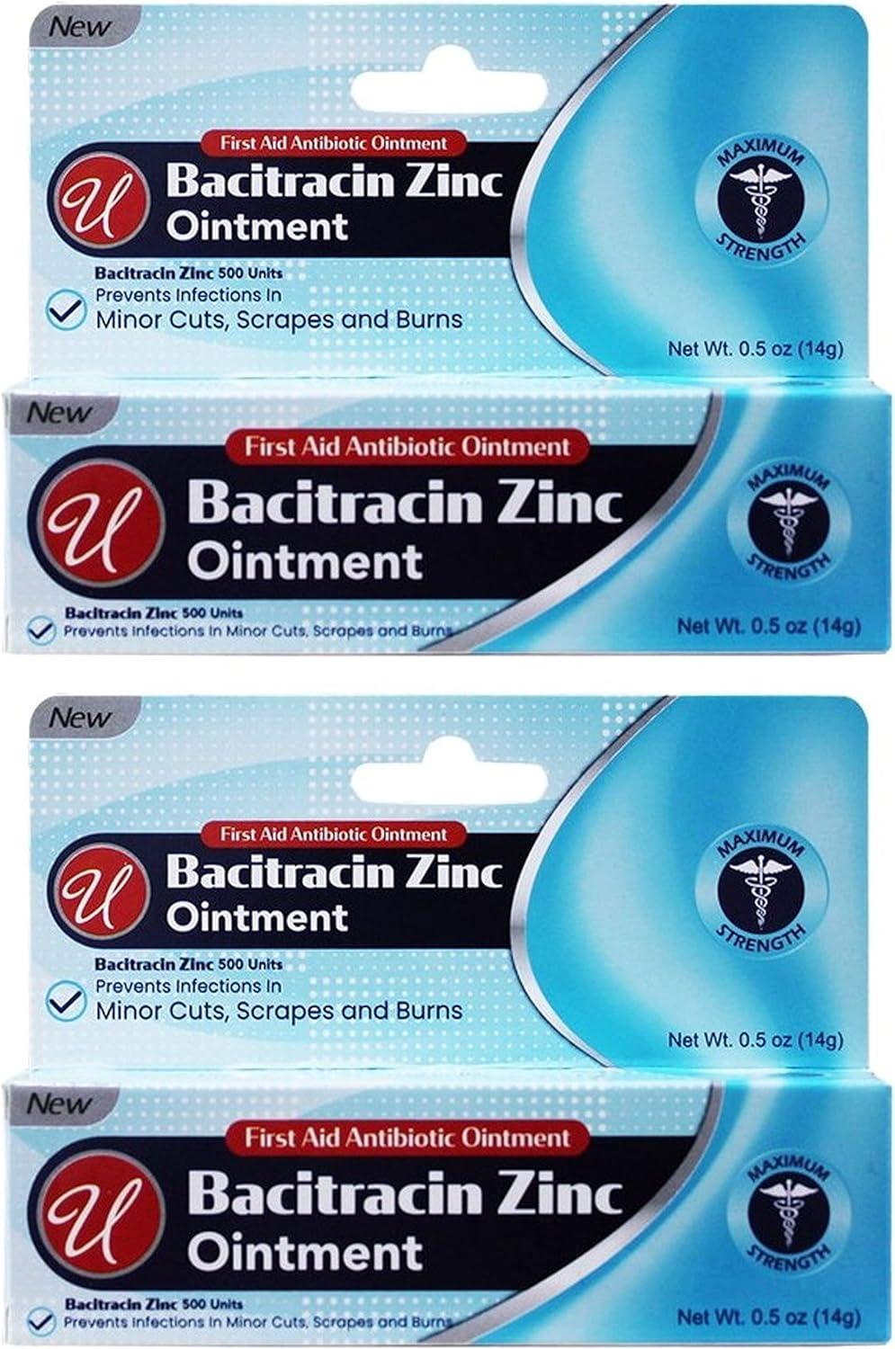 2 Pc Maximum Strength Bacitracin Zinc Antibiotic Ointment Cream Skin ...