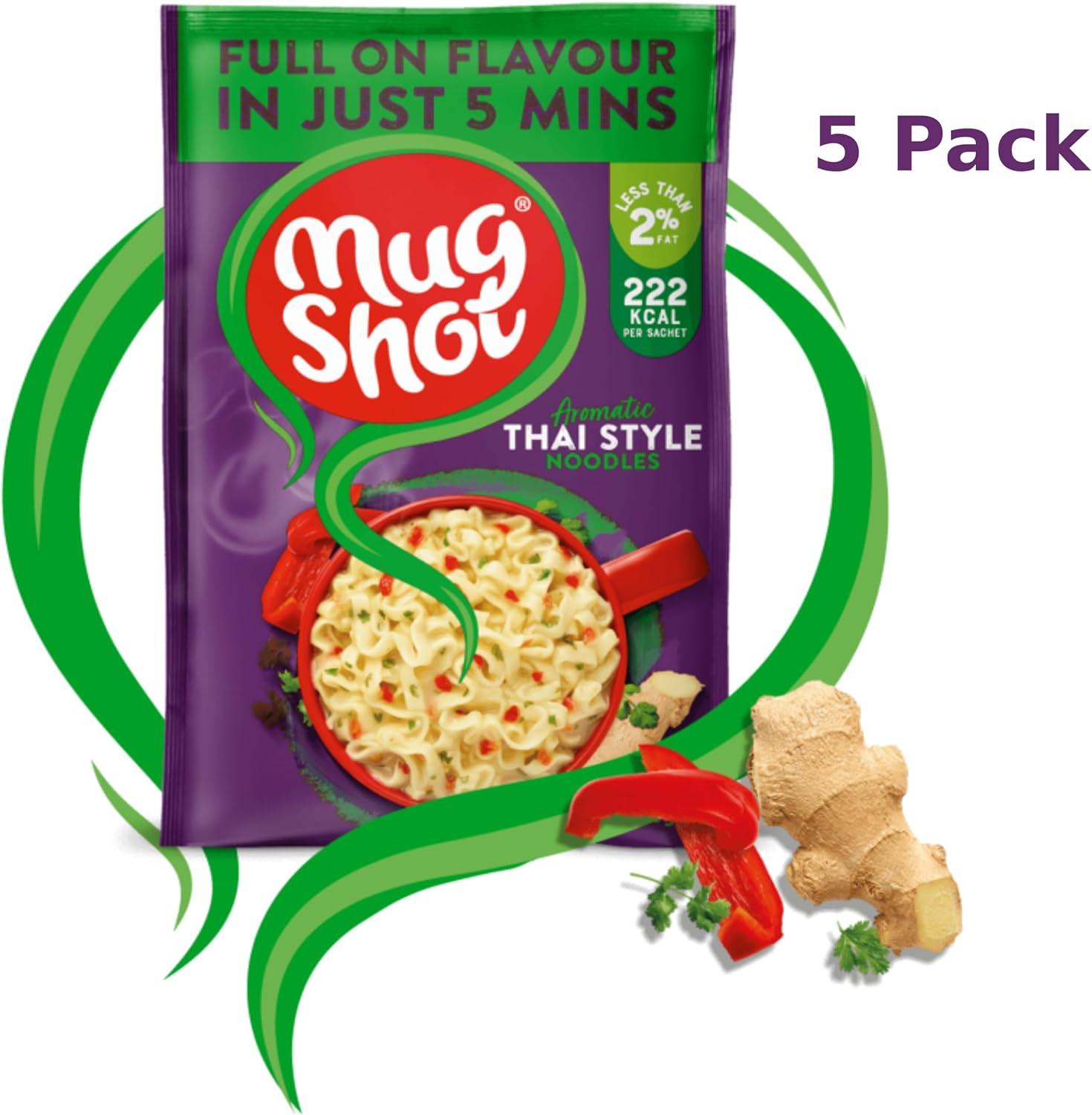 Mug Shot Instant Noodles Multipack Thai & Sweet & Sour Asian Ready ...
