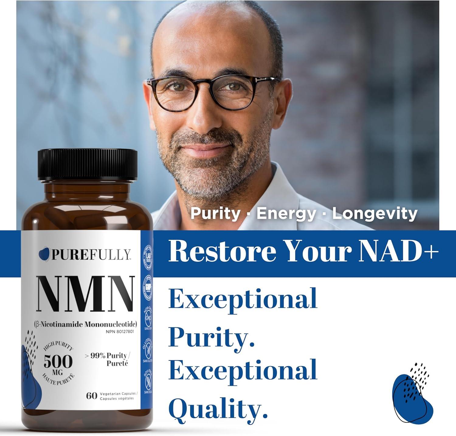 Highly Purified 500mg NMN Supplement - Superior Uthever Formula 99.7% ...