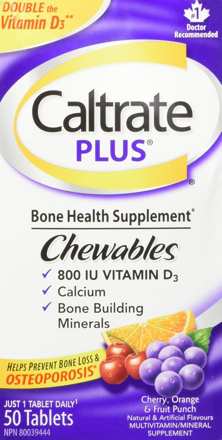 Caltrate with Vitamin D Soft Chews (60 Count Chocolate Flavour) Calcium ...