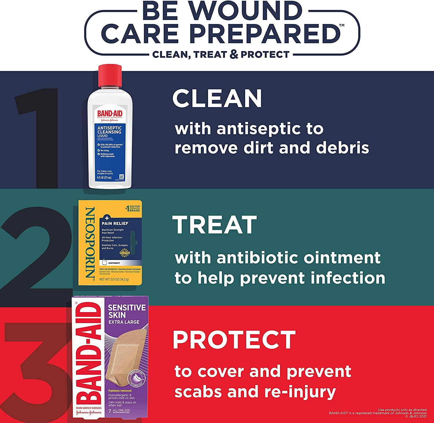 Band-Aid Antiseptic Cleansing Liquid 6 fl. oz - Relieves Pain, Kills ...