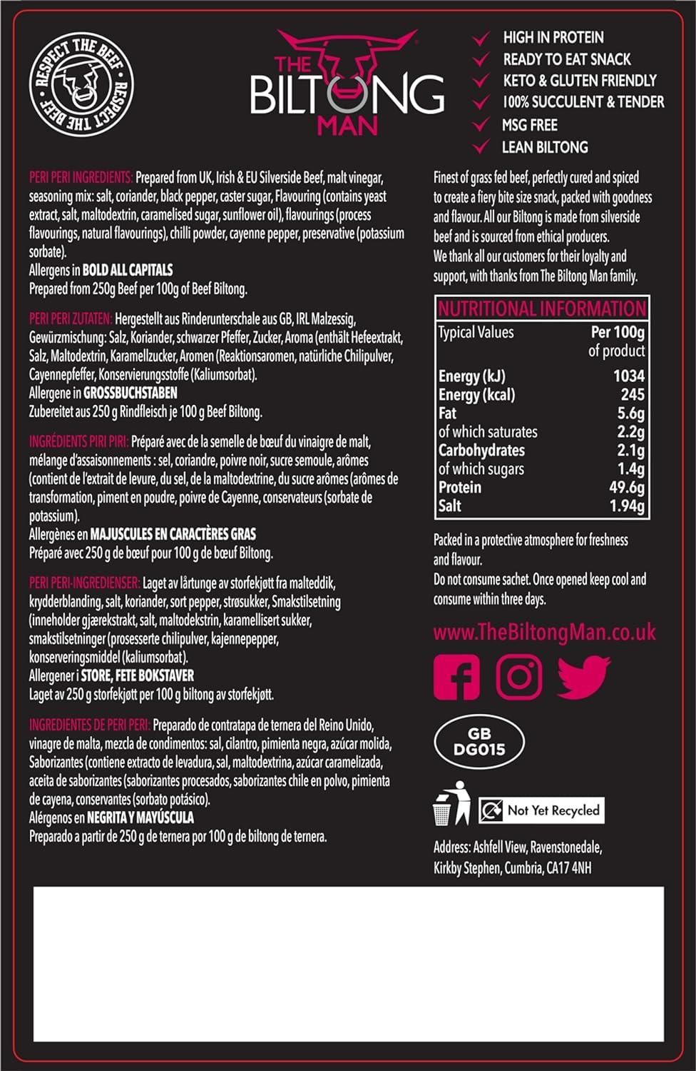 The Biltong Man | Peri-Peri Beef Biltong | Healthy High Protein Dried ...