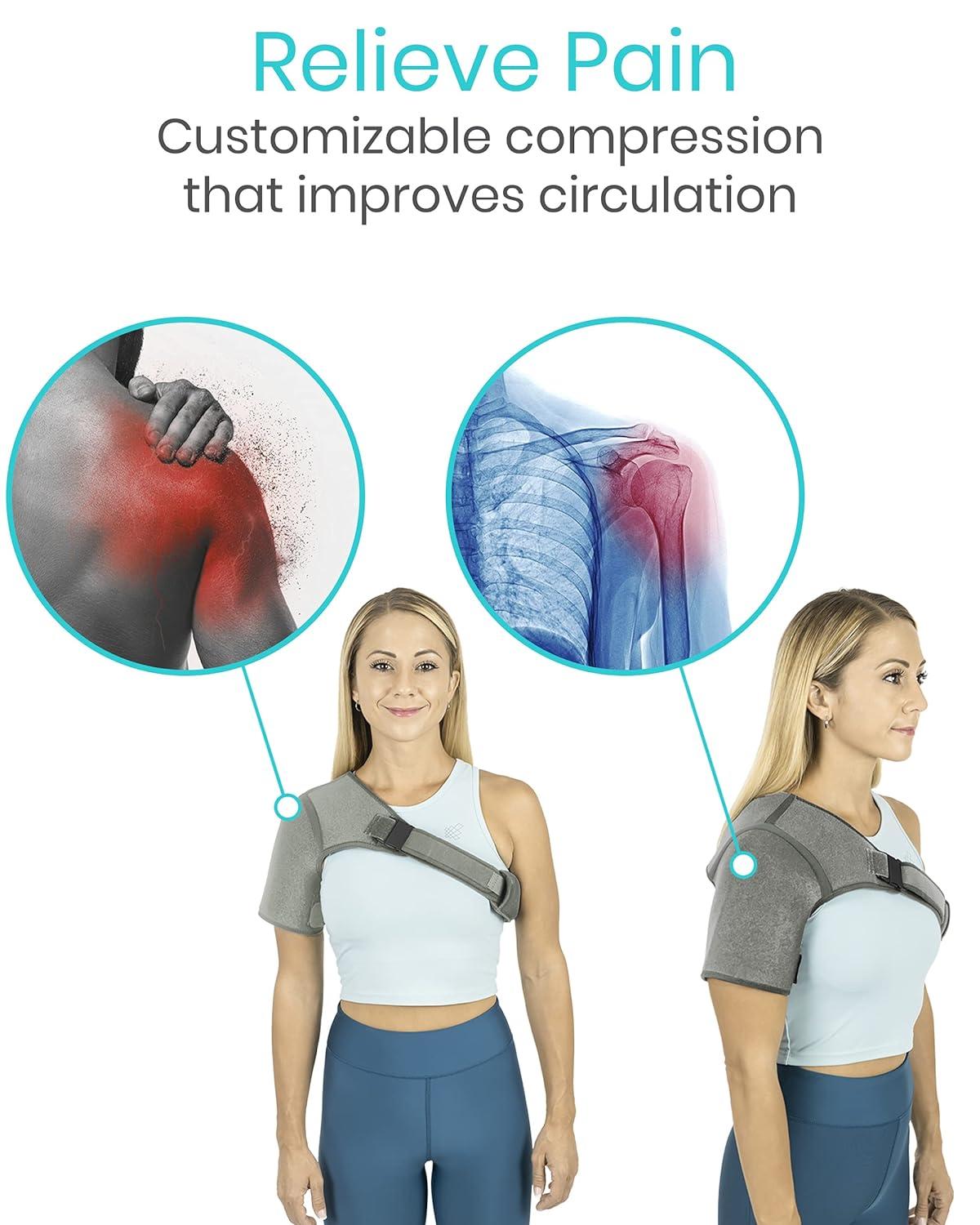 Vive Shoulder Brace - Rotator Cuff Compression Support - Gray Small ...