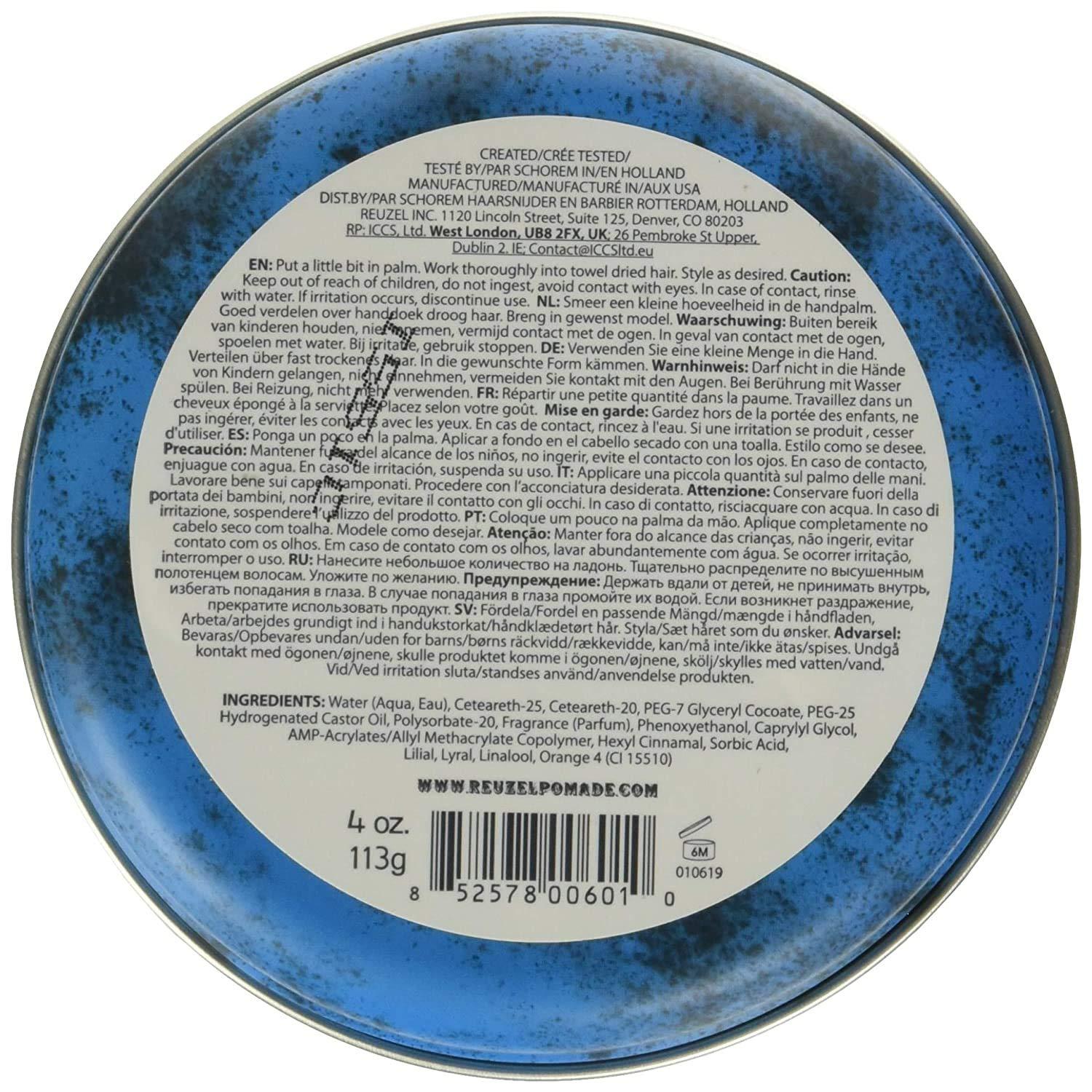 REUZEL Blue Pomade 4oz - Strong Hold Hair Styling Pomade | Buy Now with ...