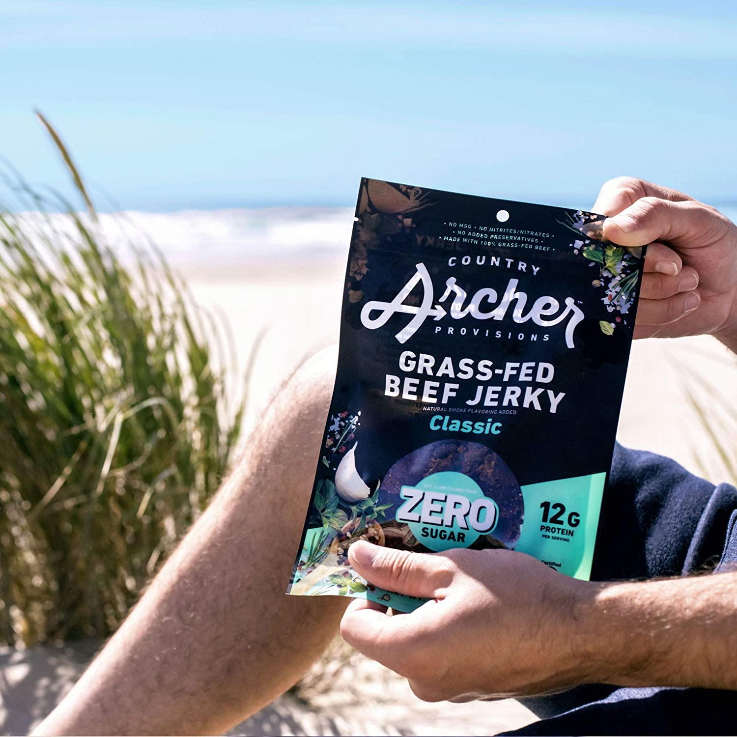 Country Archer Grass-Fed Beef Jerky Classic | 2 oz | High-Protein Snack ...
