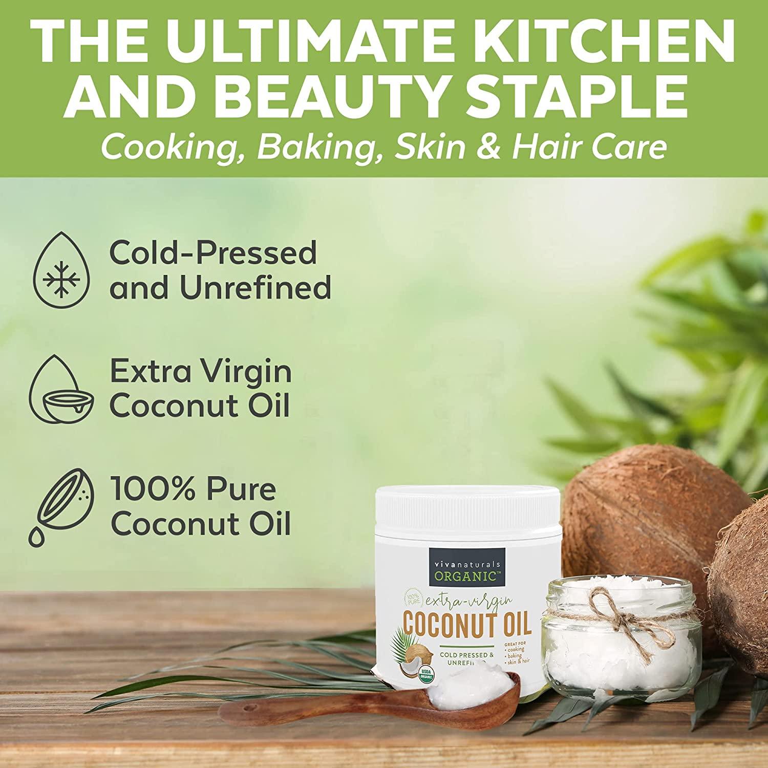 Organic Coconut Oil - Unrefined and Cold-Pressed, Natural Hair Oil ...