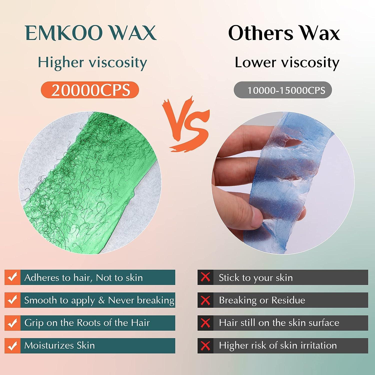 EMKOO Digital Waxing Kit for Women - Wax Warmer with 400g Hard Wax ...