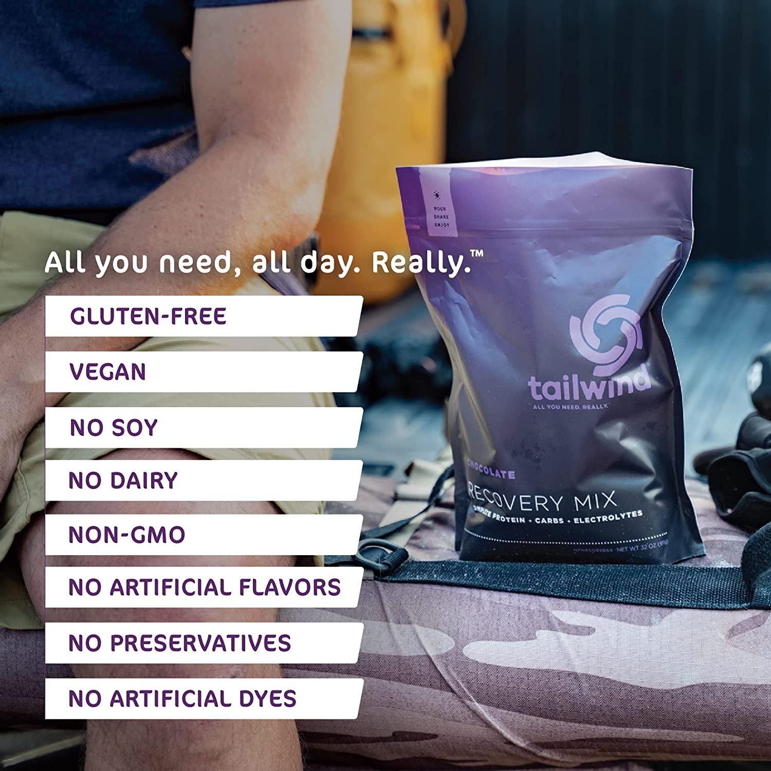 Tailwind Nutrition Rebuild Recovery Drink Mix - Vegan Chocolate Protein ...