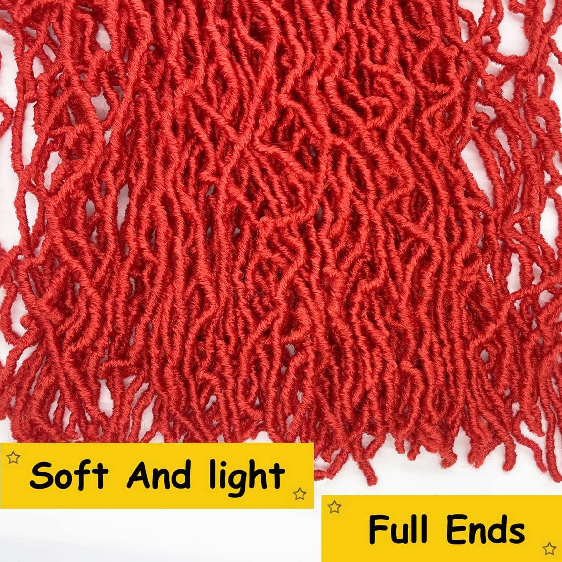 24 Inch Red Soft Locs 7 Pack | Faux Locs Crochet Hair Extensions for ...