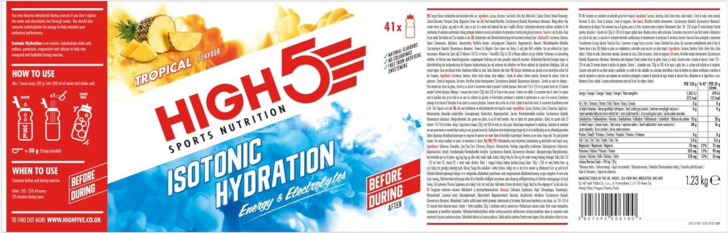 HIGH5 Hydration Energy Drink Powder Tropical 1.23kg | Isotonic ...