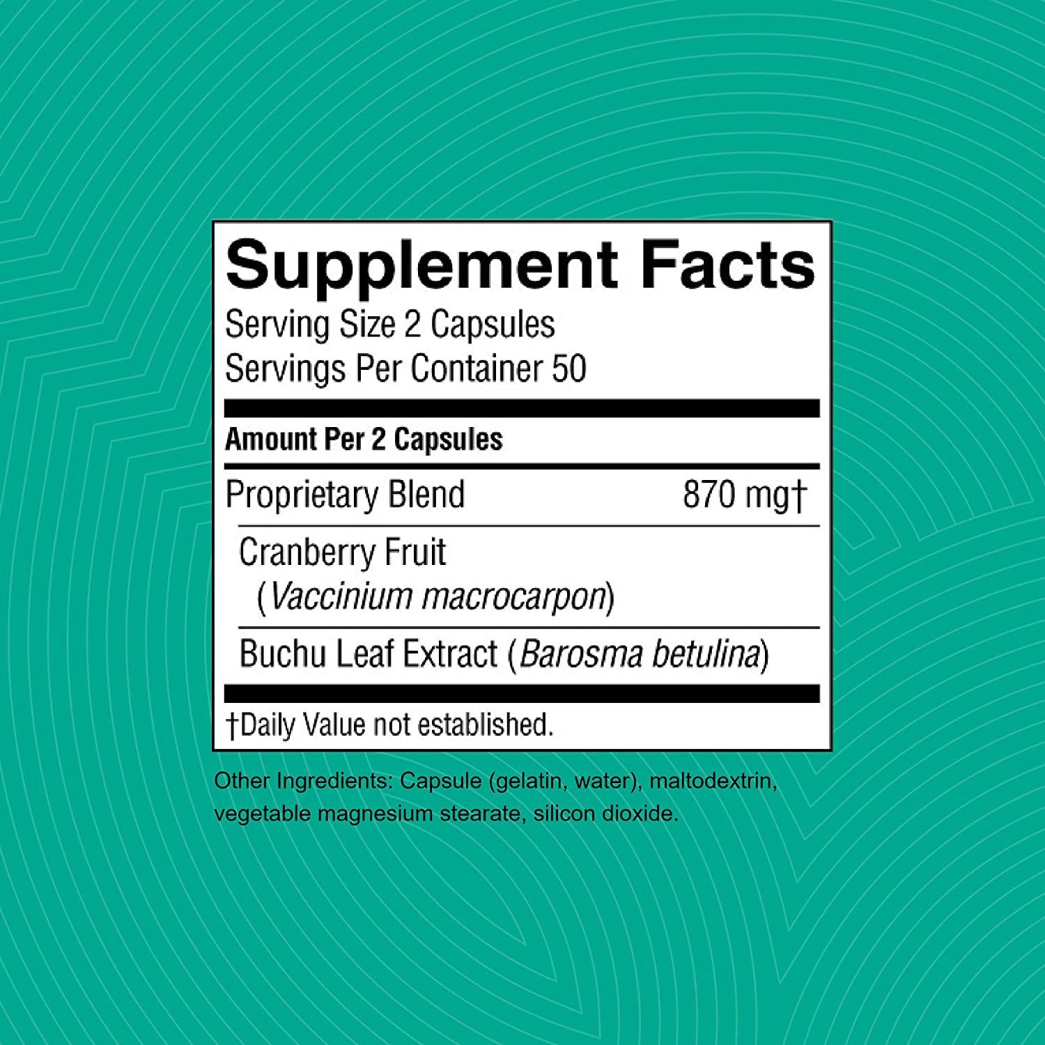 Natures Sunshine Cranberry & Buchu Concentrate 100 Capsules - Urinary ...