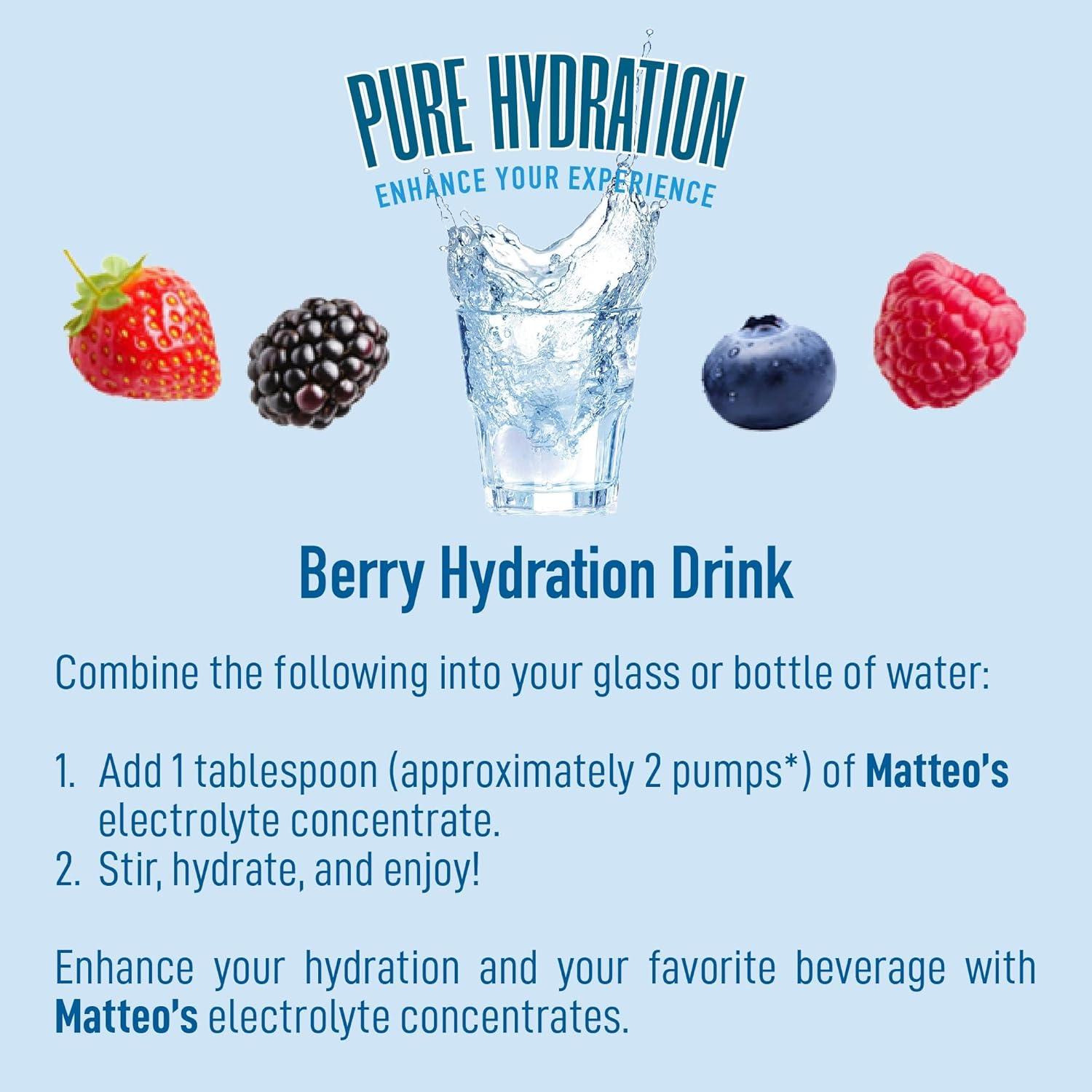 Matteo's Sugar-Free Hydration Concentrate - Electrolyte Drink for Quick ...