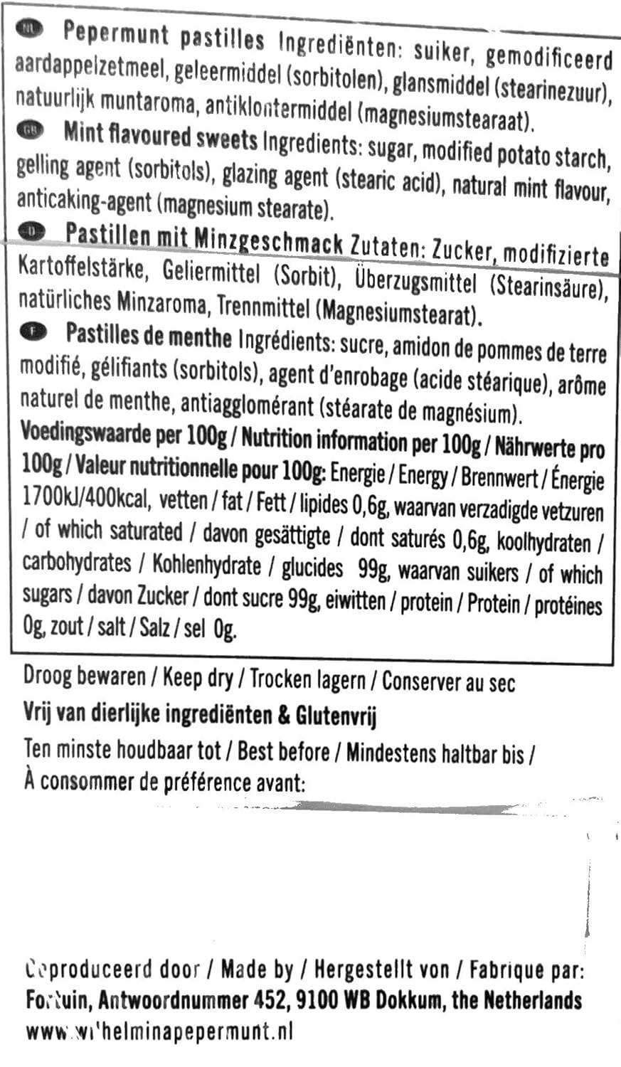 Buy 3 x Fortuin Wilhelmina Peppermint 100g - Premium Dutch Mints ...