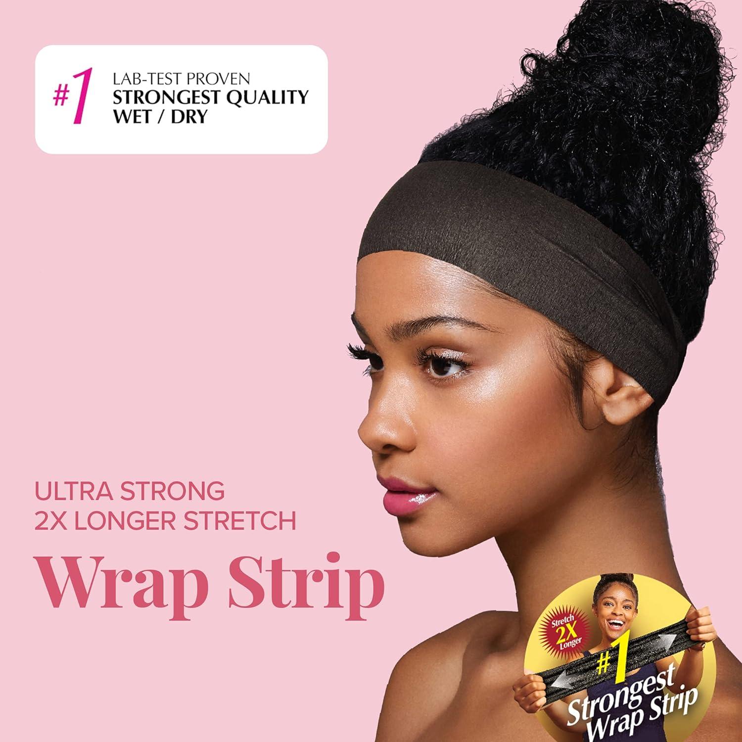 Red by Kiss Wrap Strip Ultra Strong 2X Longer Stretch Black-3.5 (6 PACK ...