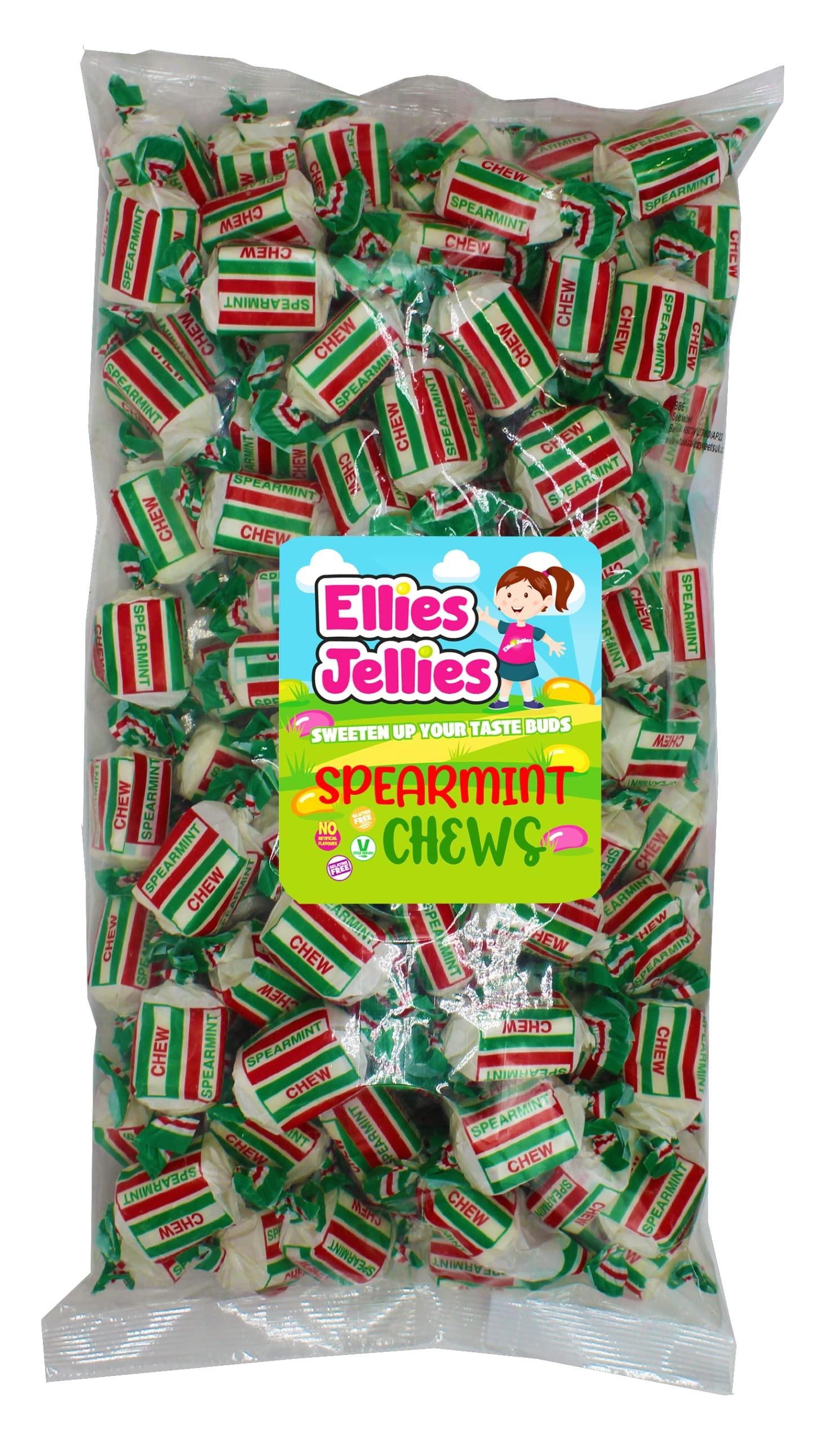 Ellies Jellies Spearmint Chews -1Kg Bag- Tamper Proof- Individually ...