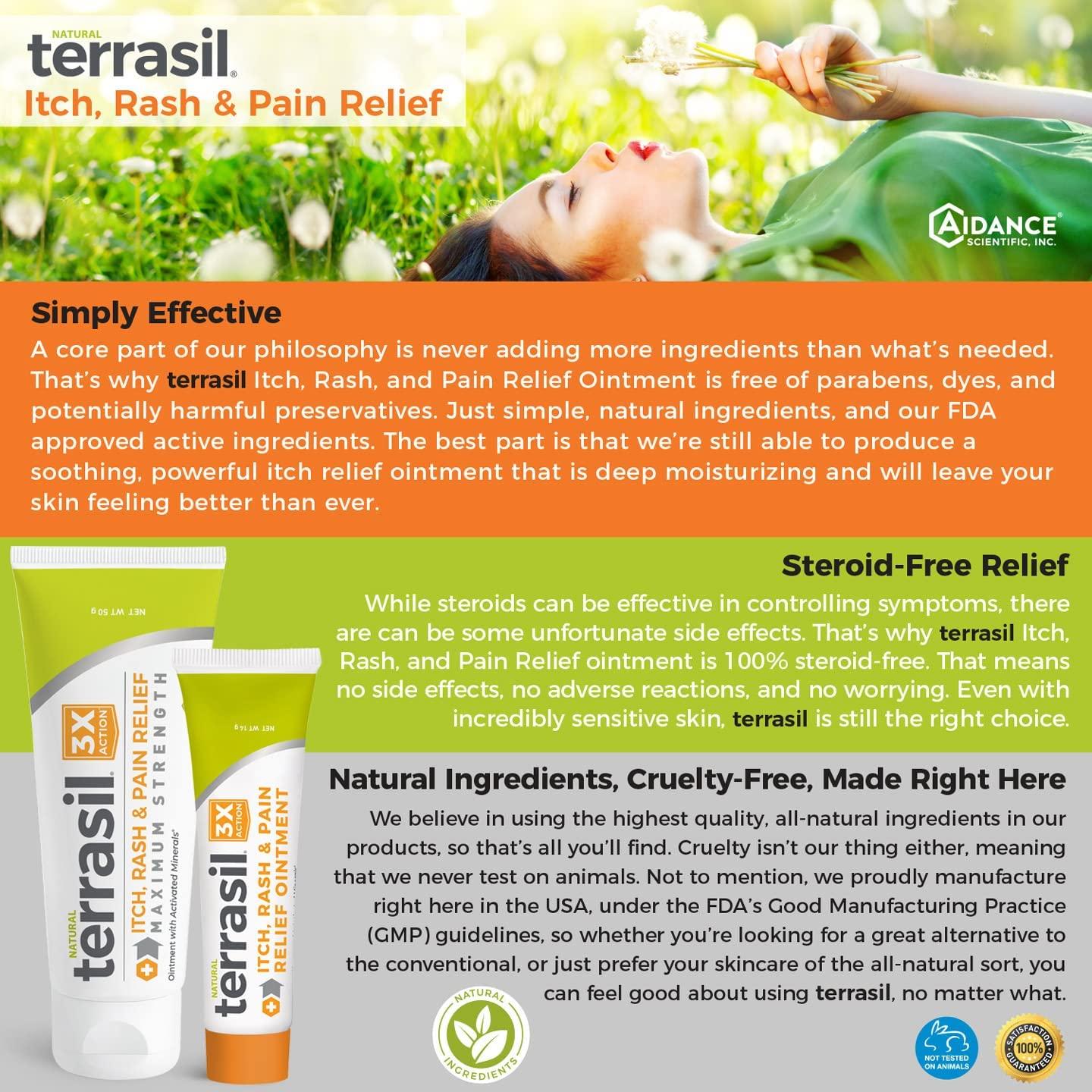Terrasil Itch and Rash Ointment 14gm - Natural Relief for Grover's ...