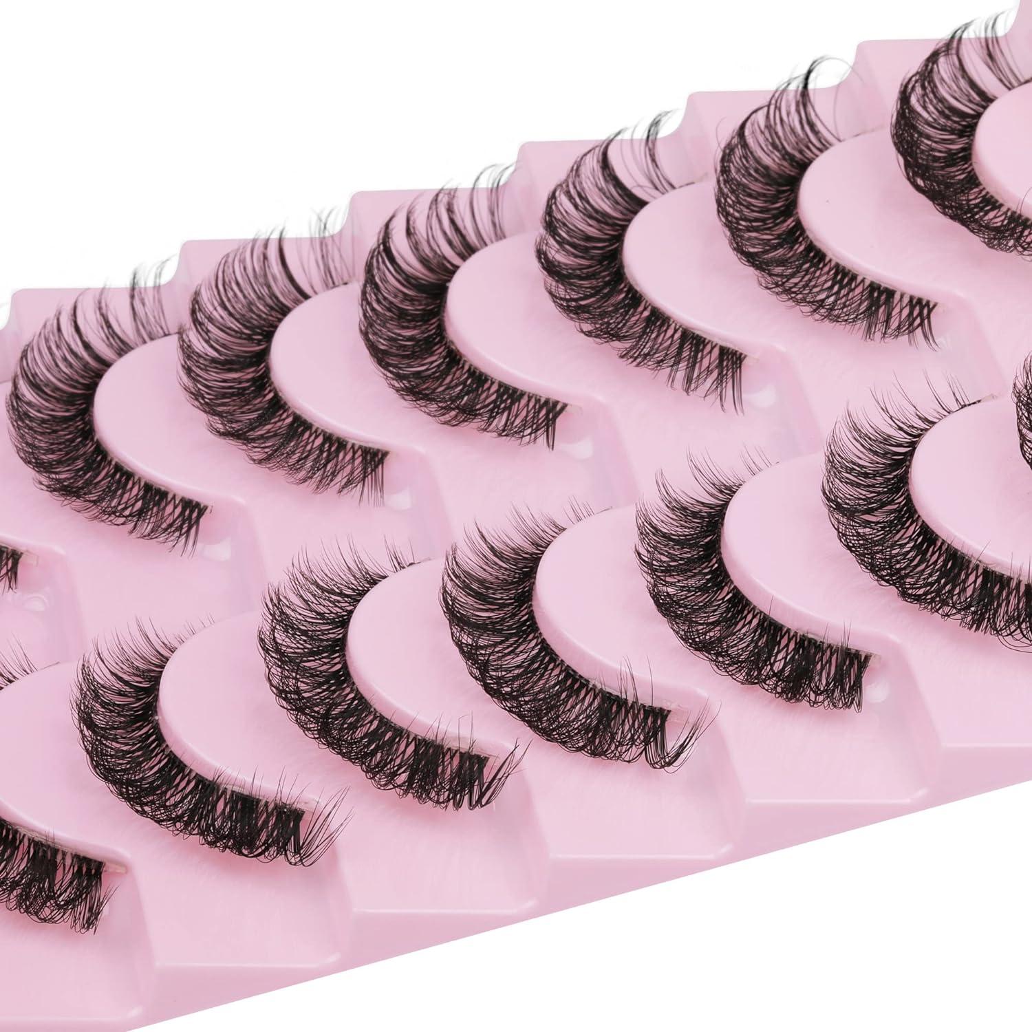 Luxurious Russian Cat Eye Style Strip Lashes - 8 Pairs Natural Look ...