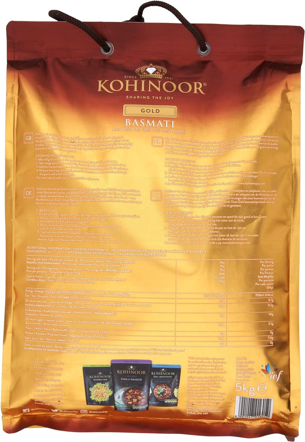 Kohinoor Gold Basmati Rice 5kg - Premium Quality Long Grain Rice | Buy ...