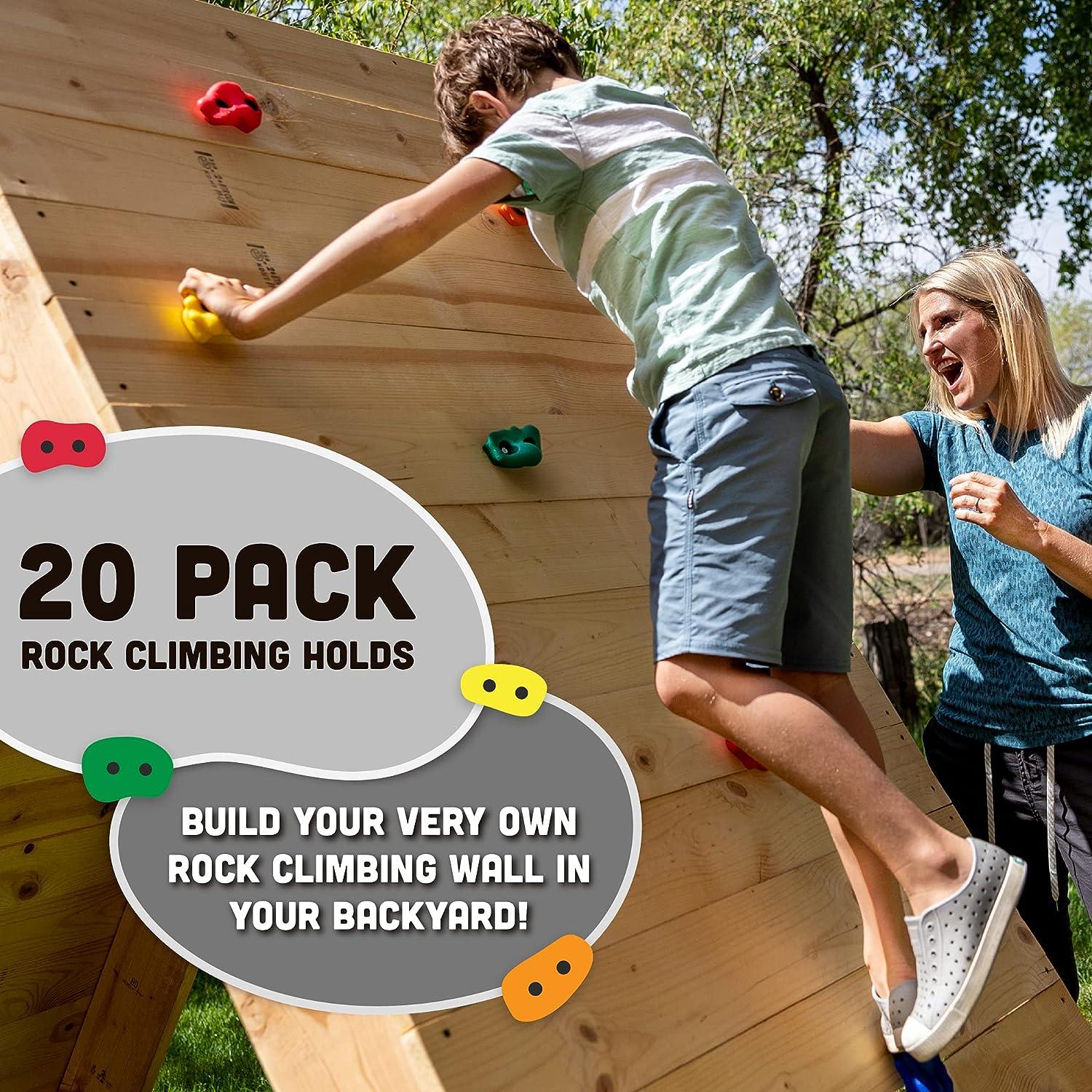 Squirrel Products Kids Rock Climbing Holds - 20 Pack with Safety Rock ...