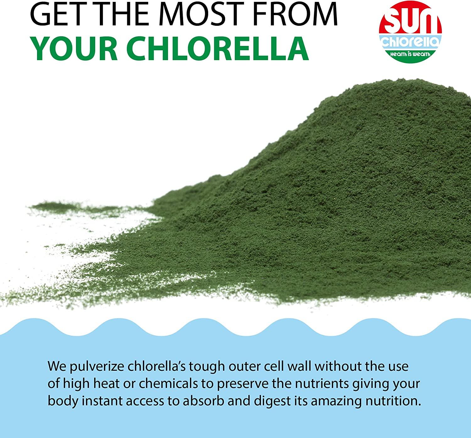 Sun Chlorella Powder - Green Algae Superfood for Immunity, Gut Health ...